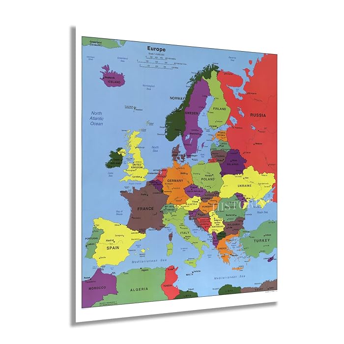 Buy HISTORIX 2004 Europe Map Poster - 24x30 Inch Poster Map of Europe ...