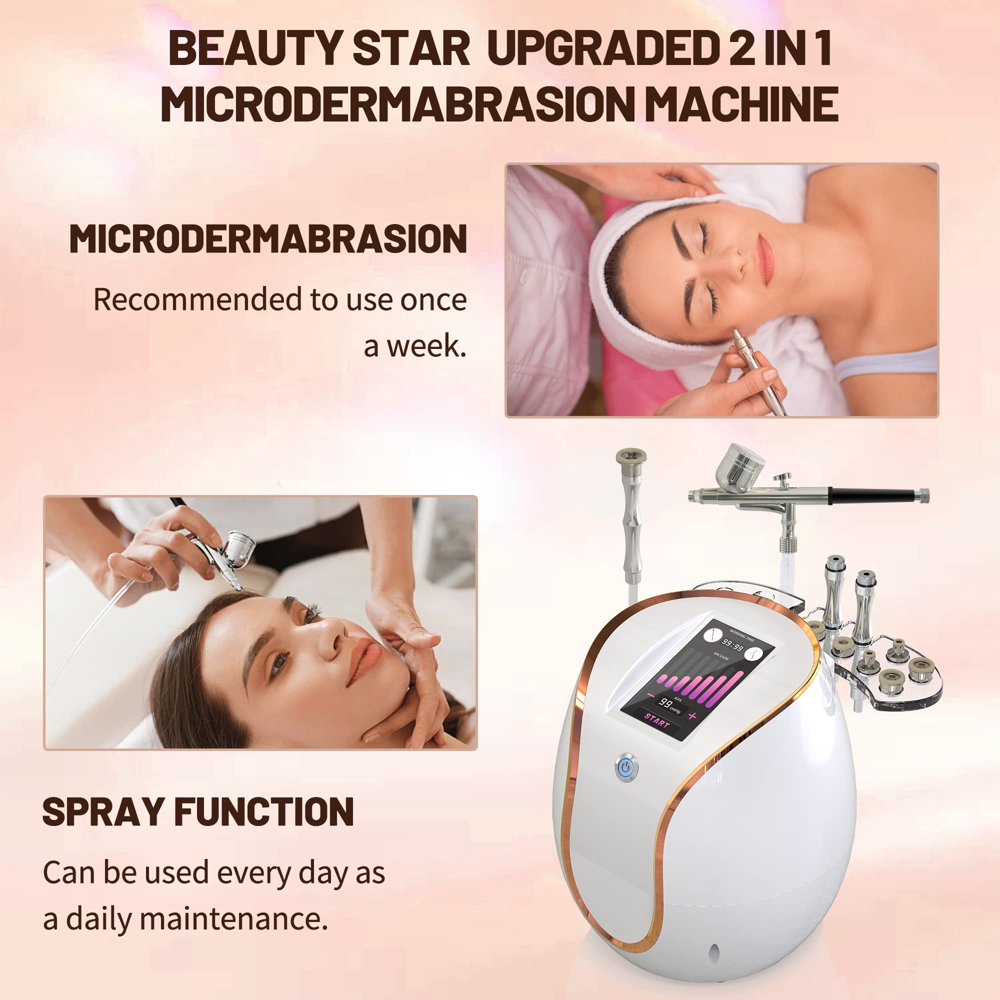 2 IN 1 Diamond Microdermabrasion Machine, BEAUTY STAR Professional ...