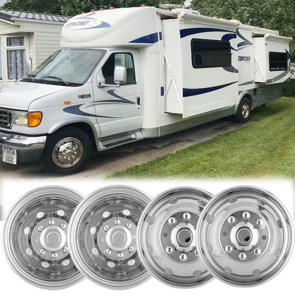Amazon.com: VICOJETOR 4pc 16" Polished Stainless Steel Dually Wheel ...