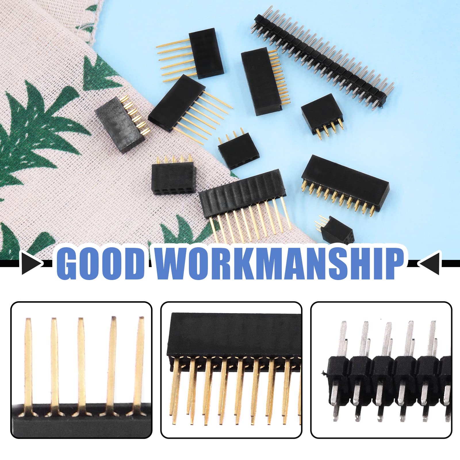 Long Tube Headers Glarks 147Pcs 2.54mm Pitch Double/Single Row Female ...