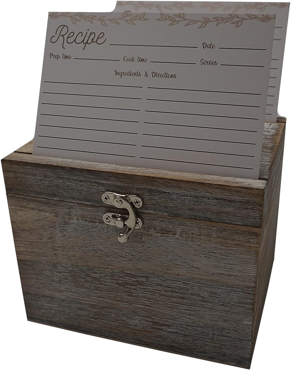 Amazon.com: Table Matters 4x6 Recipe Card Box Grey Color With 50 Recipe ...