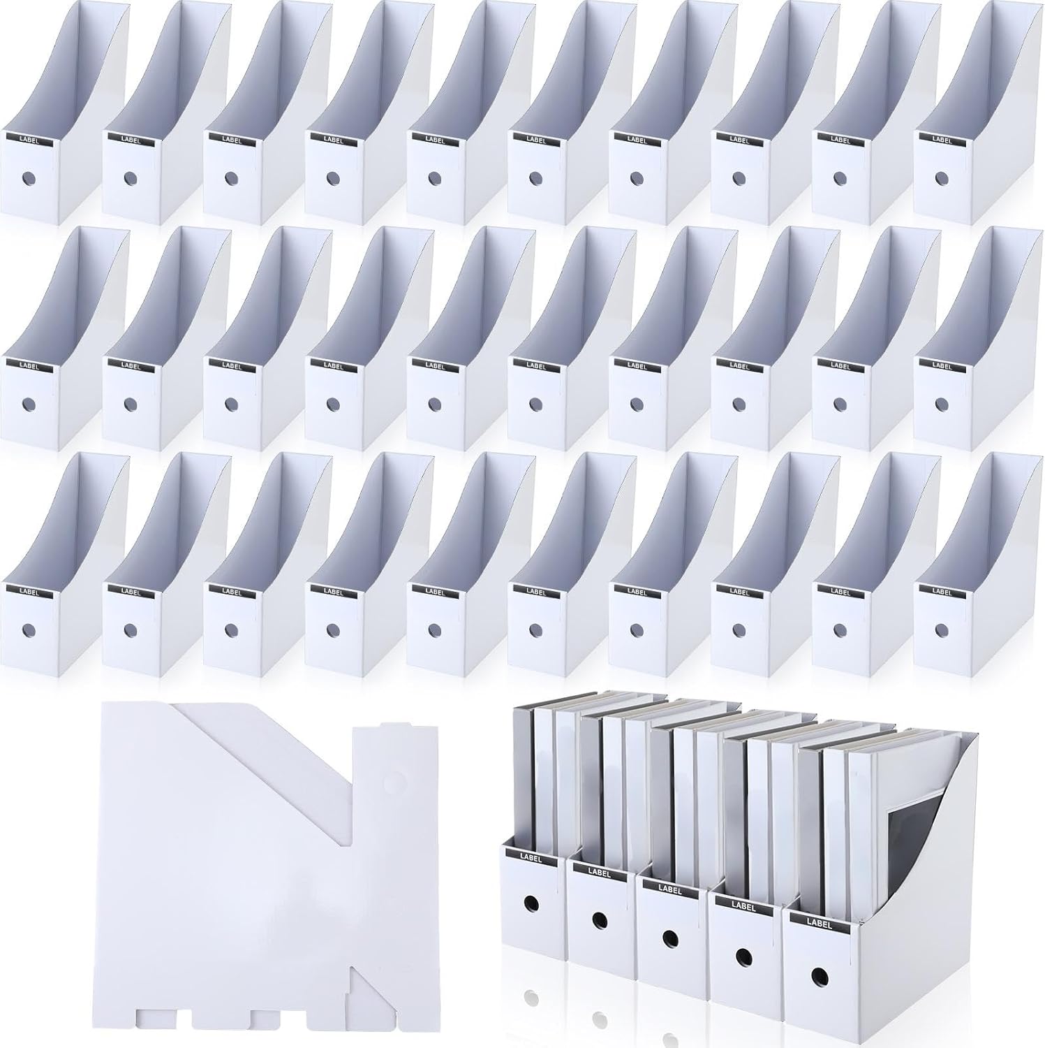 Amazon.com : 50 Pcs Cardboard Magazine Holder Magazine File Holder ...