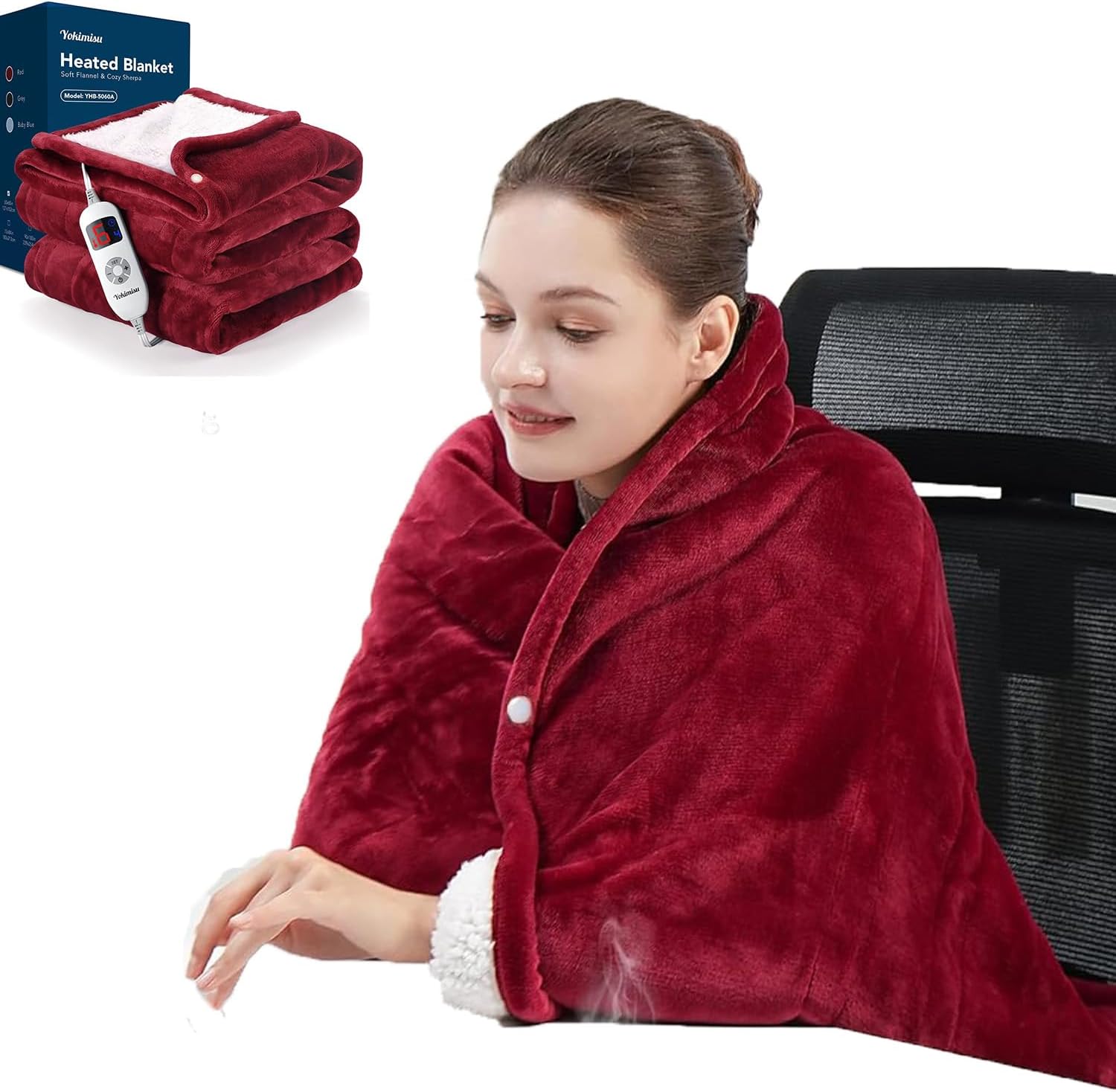 Amazon.com: Yokimisu Heated Blanket Throw, Wearable Heated Blanket Two ...