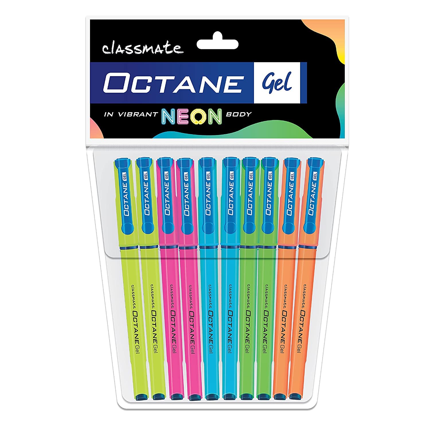 Classmate Octane Gel Neon Blue Gel Pens | Smooth Writing Pens ...