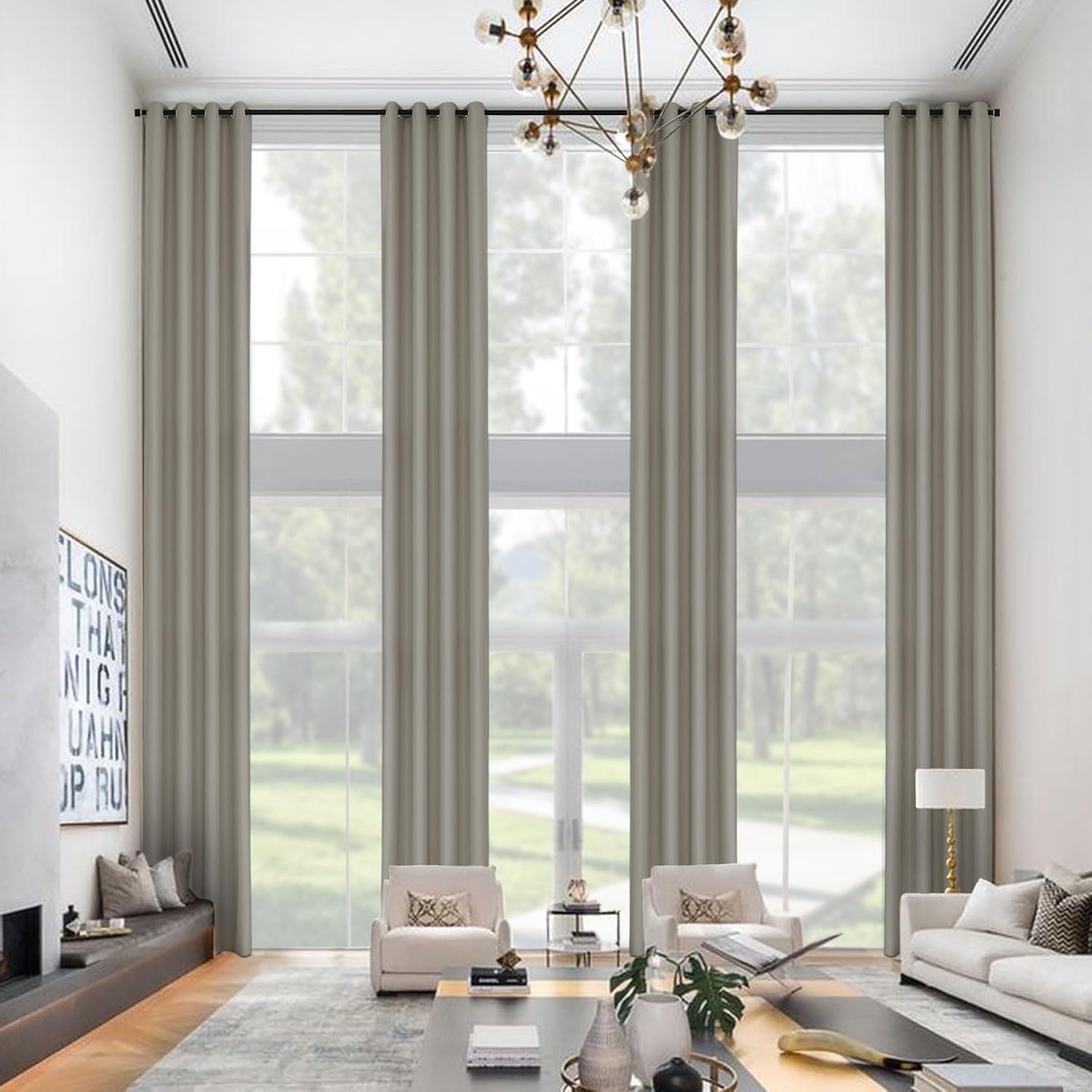 Amazon.com: Macochico 216 Inch Long Extra Long Ceiling Drapes Blackout ...