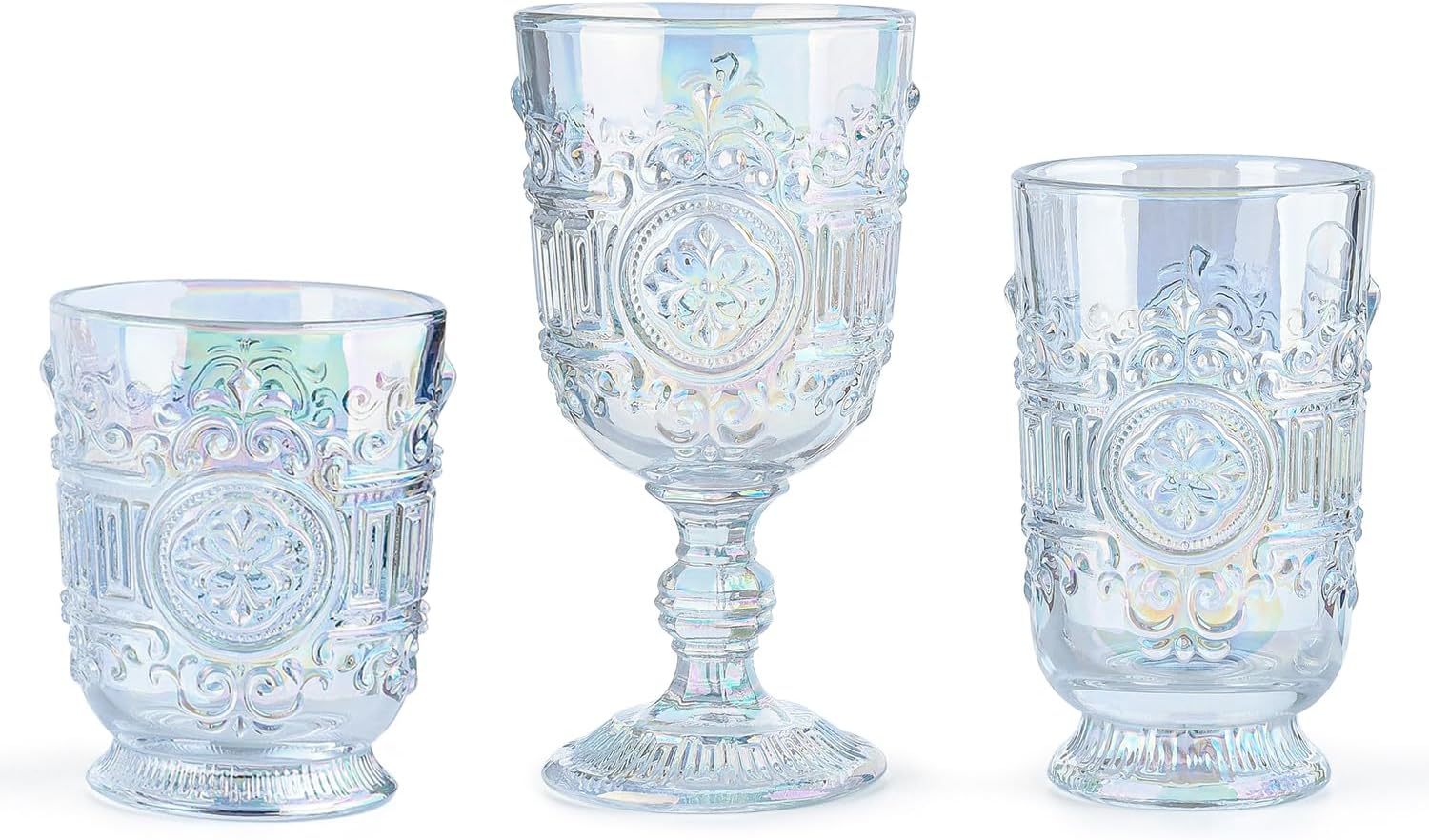 Amazon.com | Sungmor Vintage Drinking Glasses Beverage Glass Cups, Set ...