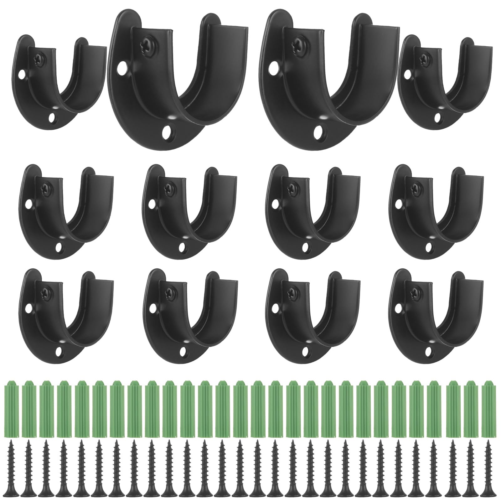 Snapklik.com : 12PCS Stainless Steel Closet Rod Brackets, 1-1/2 Inch ...