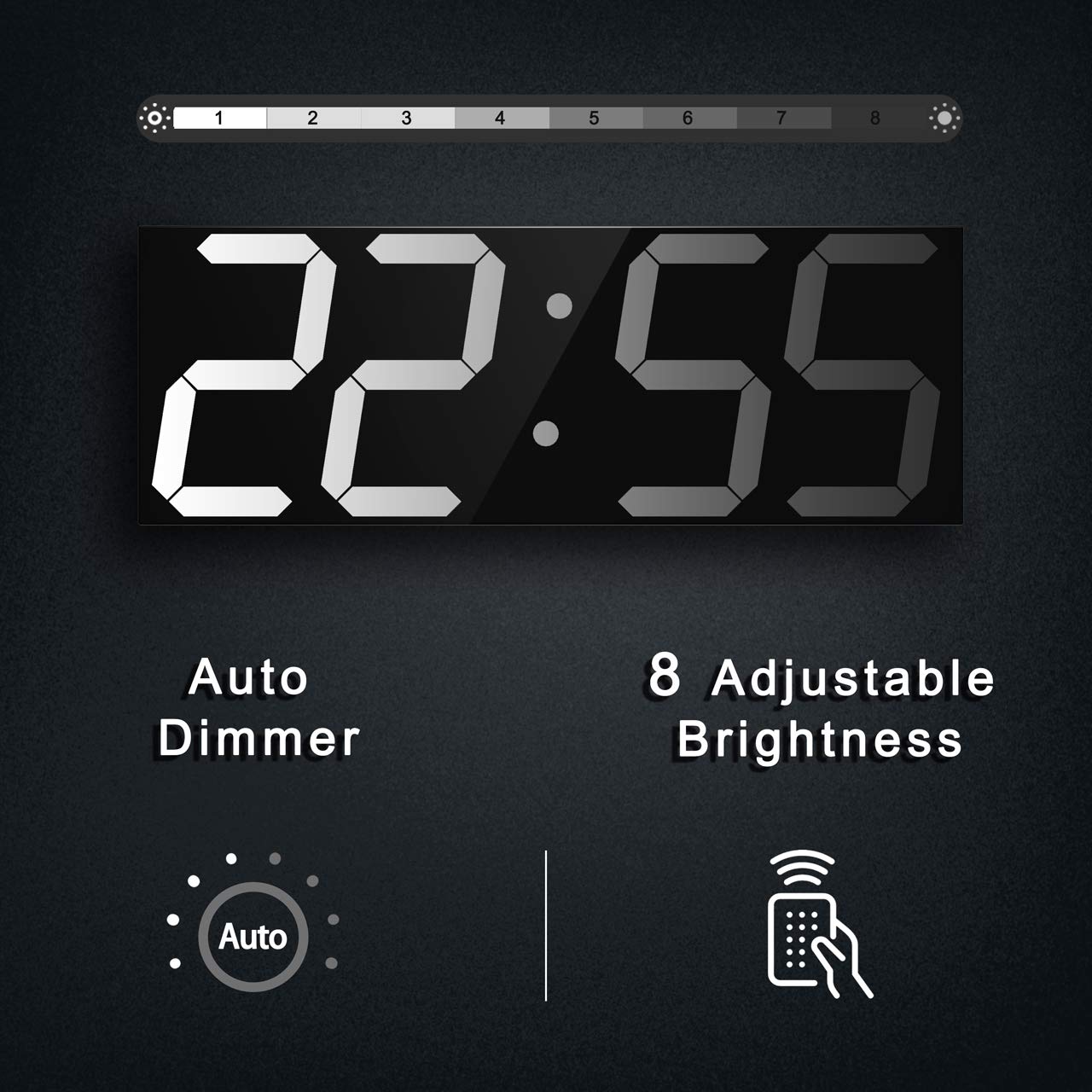 Digital Led Wall Clock, 6" Numbers and Large Display Countdown Clock ...