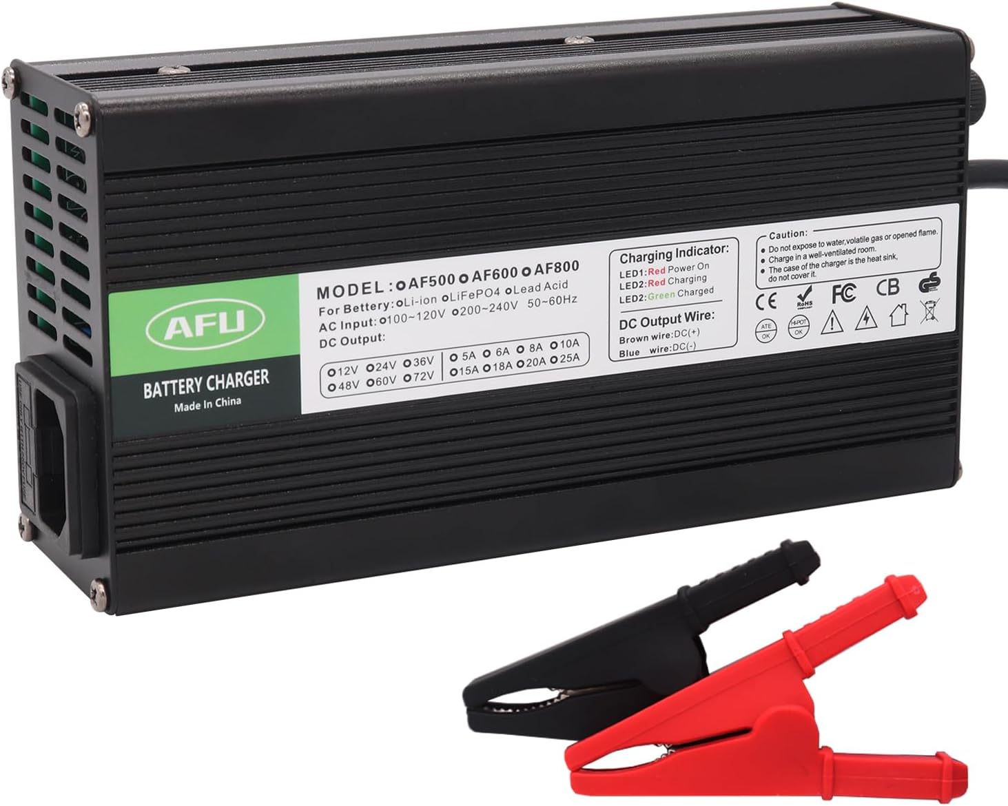 Amazon.com: 36V 10A Lithium Battery Charger, LiFePO4/Lithium Iron ...