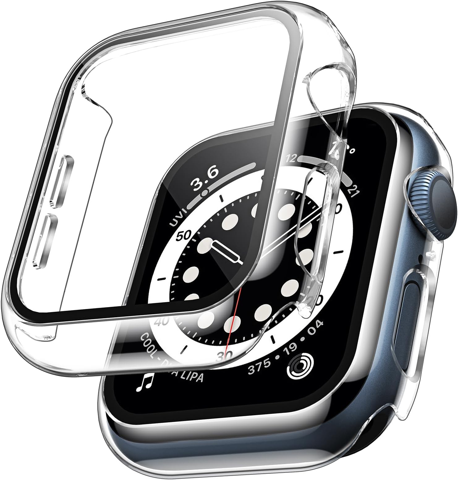 TAURI 2 Pack Hard Case for Apple Watch SE/Series 6/5/4 40mm with 9H ...