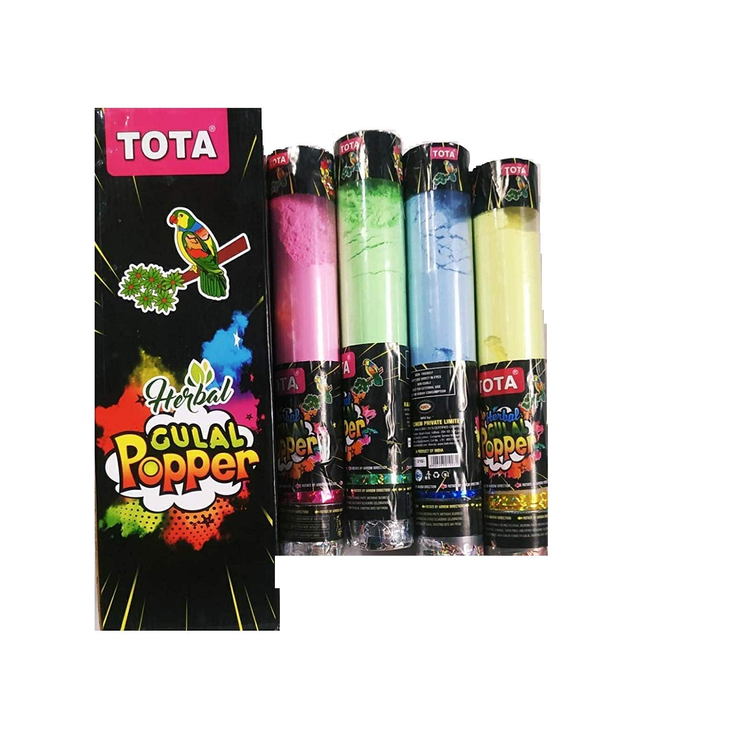 Buy HeeMo Tota Herbal Gulal Poppers, Skin-Safe and Non-Toxic (Assorted ...