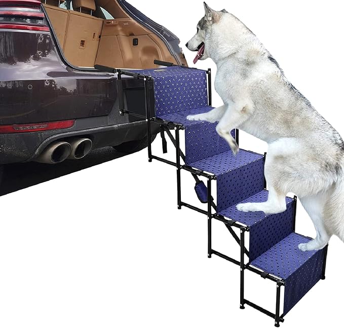 Hunderampe Treppenstufen – Upgrade 5 Stufen große Hunderampe leichte ...