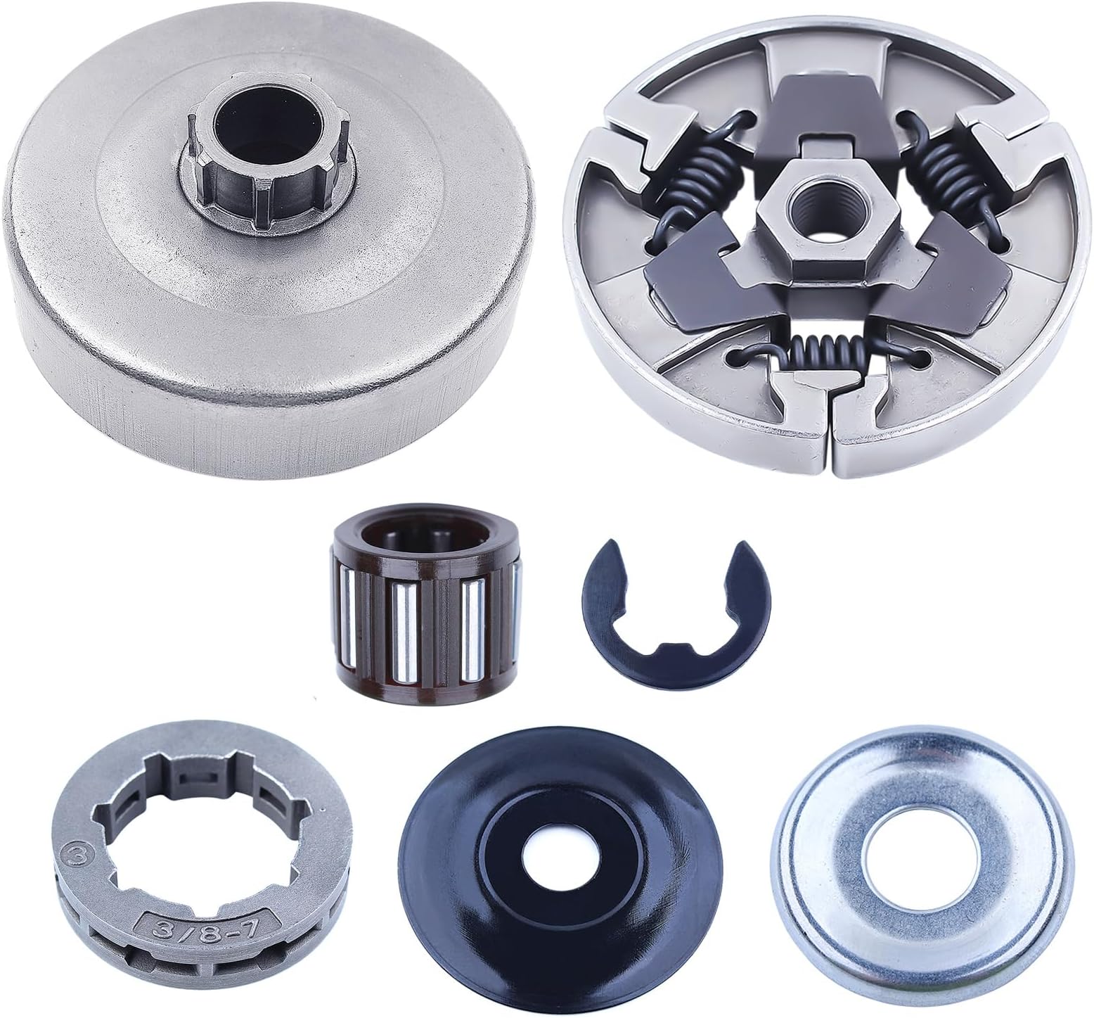 Amazon.com: Adefol Chainsaw 3/8"-7 Clutch Drum Rim Sprocket Kit For ...