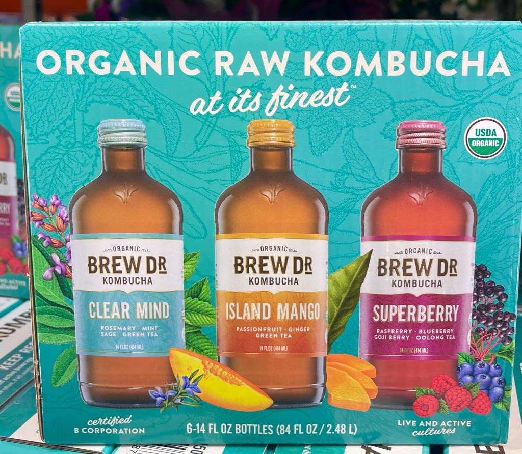 Amazon.com: Mialo Organic Brew Dr Kombucha Variety Pack 6 x 14 oz Each ...