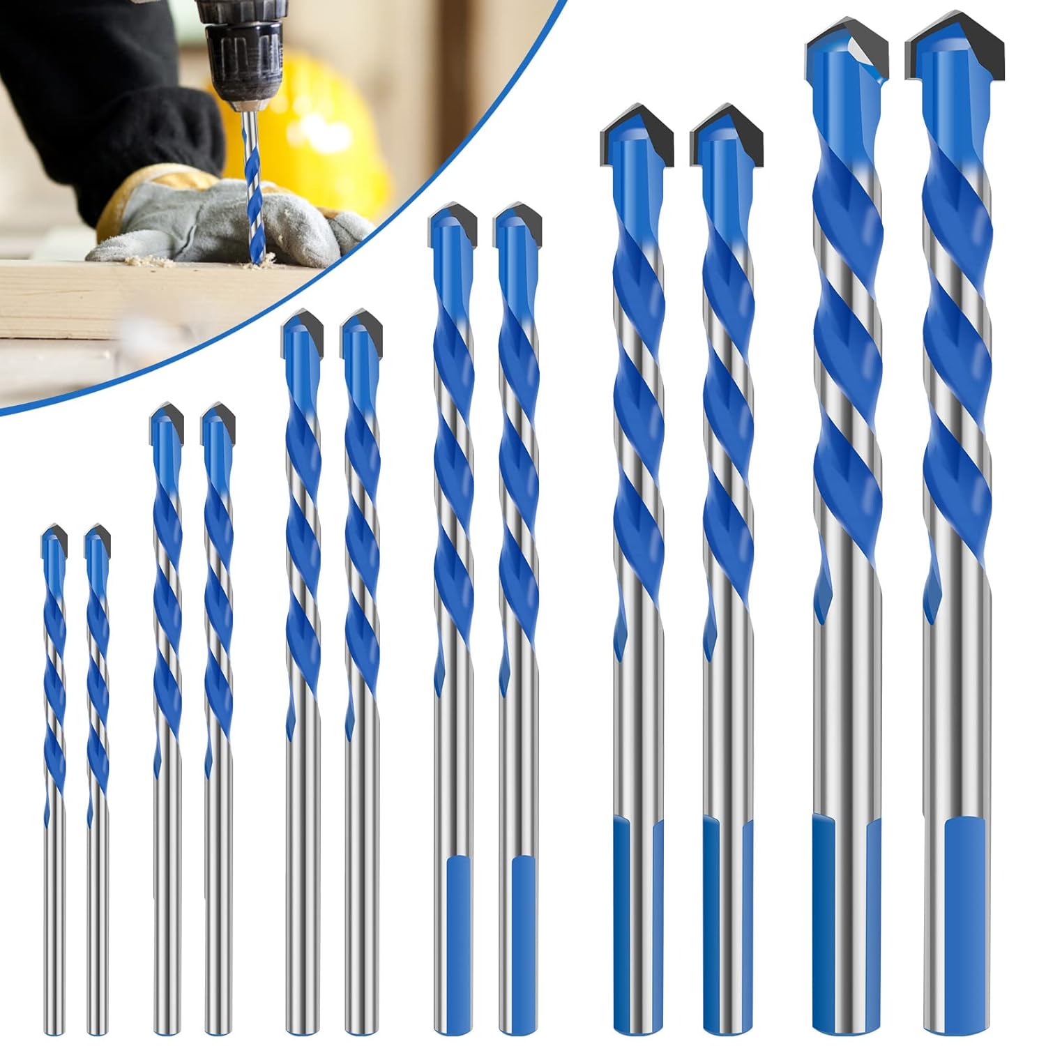 Amazon.com: [-] 12Pcs Drill Bit Set Triangle Shank Masonry Drill Bit ...