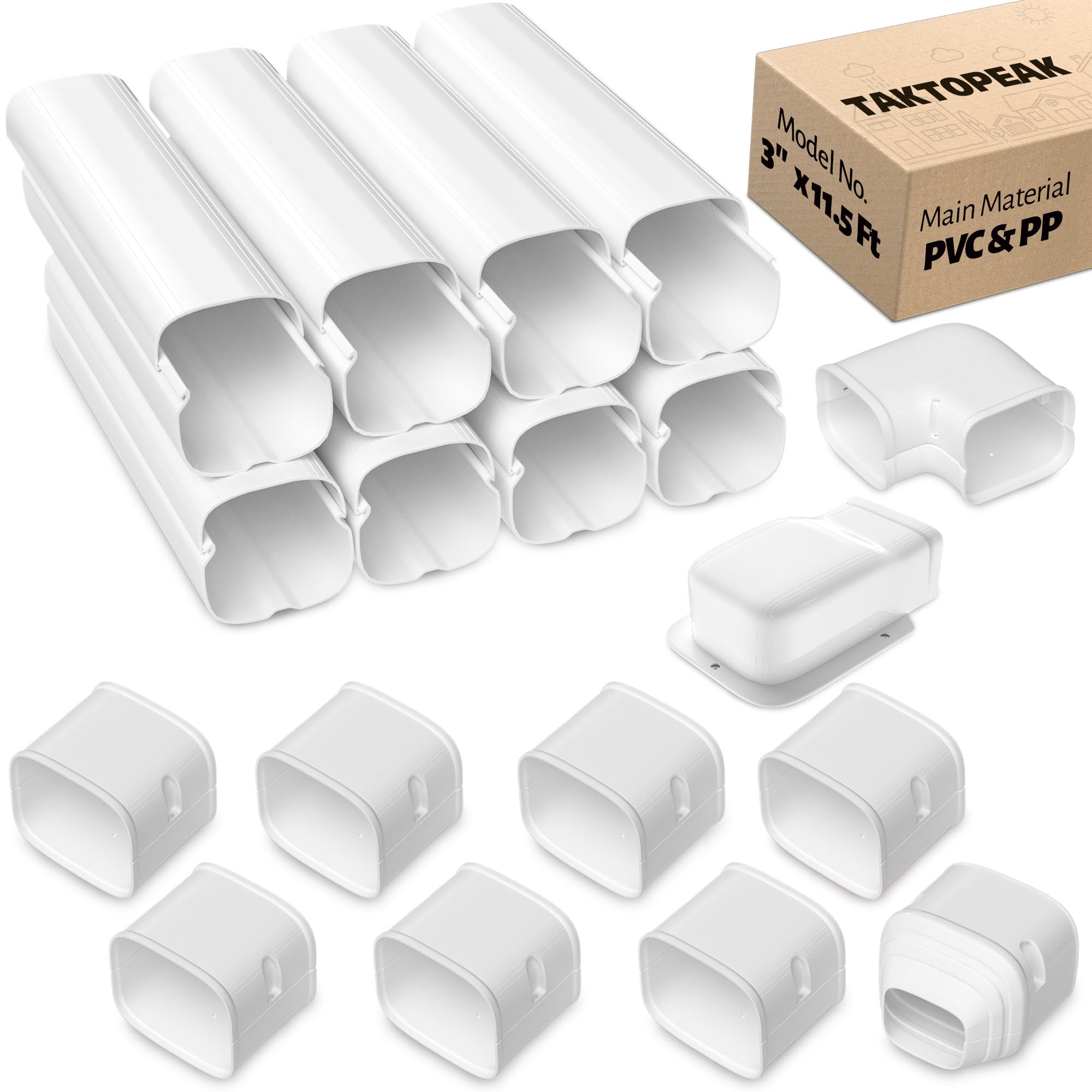 Amazon.com: TAKTOPEAK 3" 11.5 Ft PVC & PP Line Set Cover, Line Hide for ...