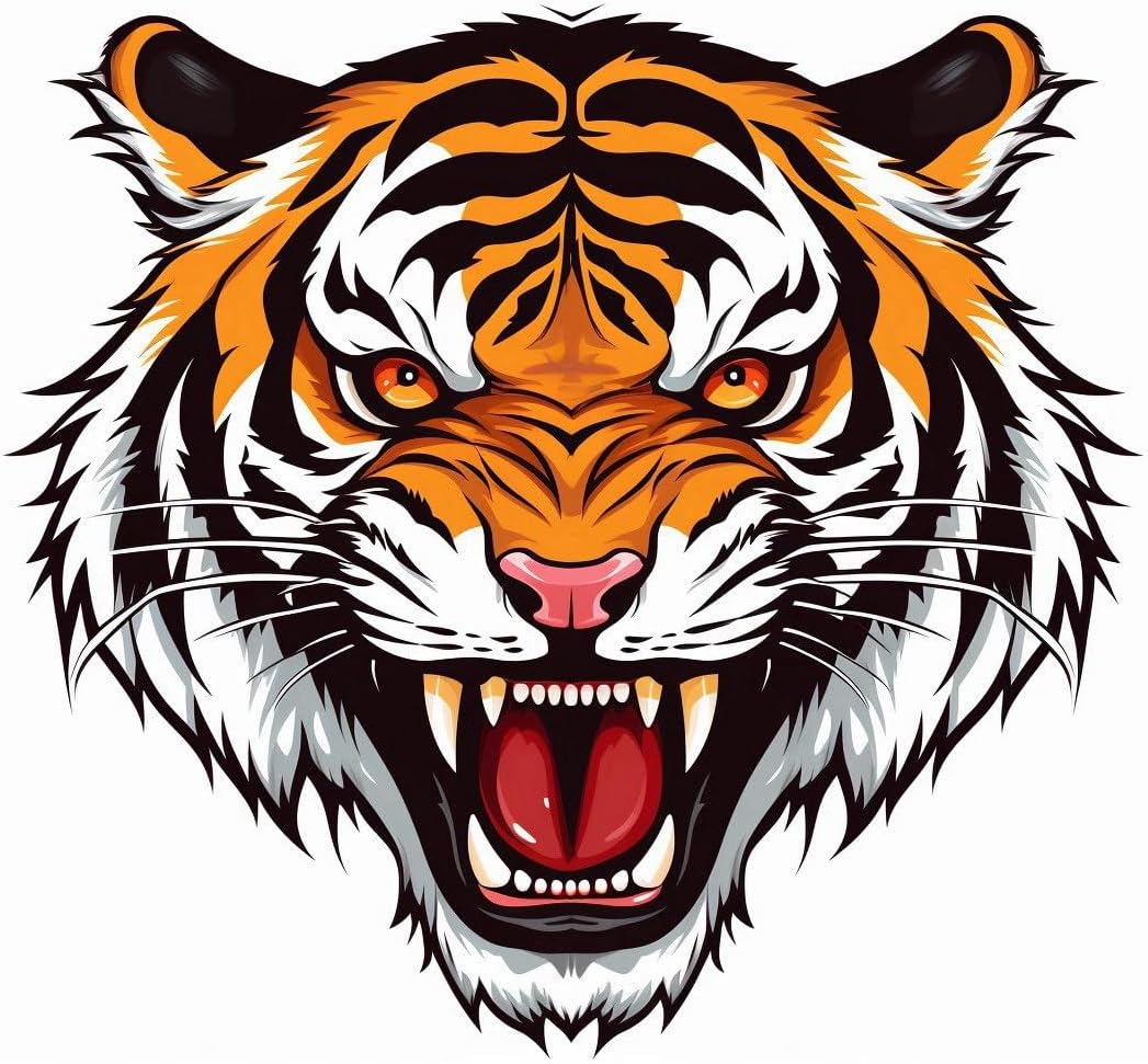 Amazon.com : Fierce Tiger Face Temporary Tattoo Water Resistant Fake ...