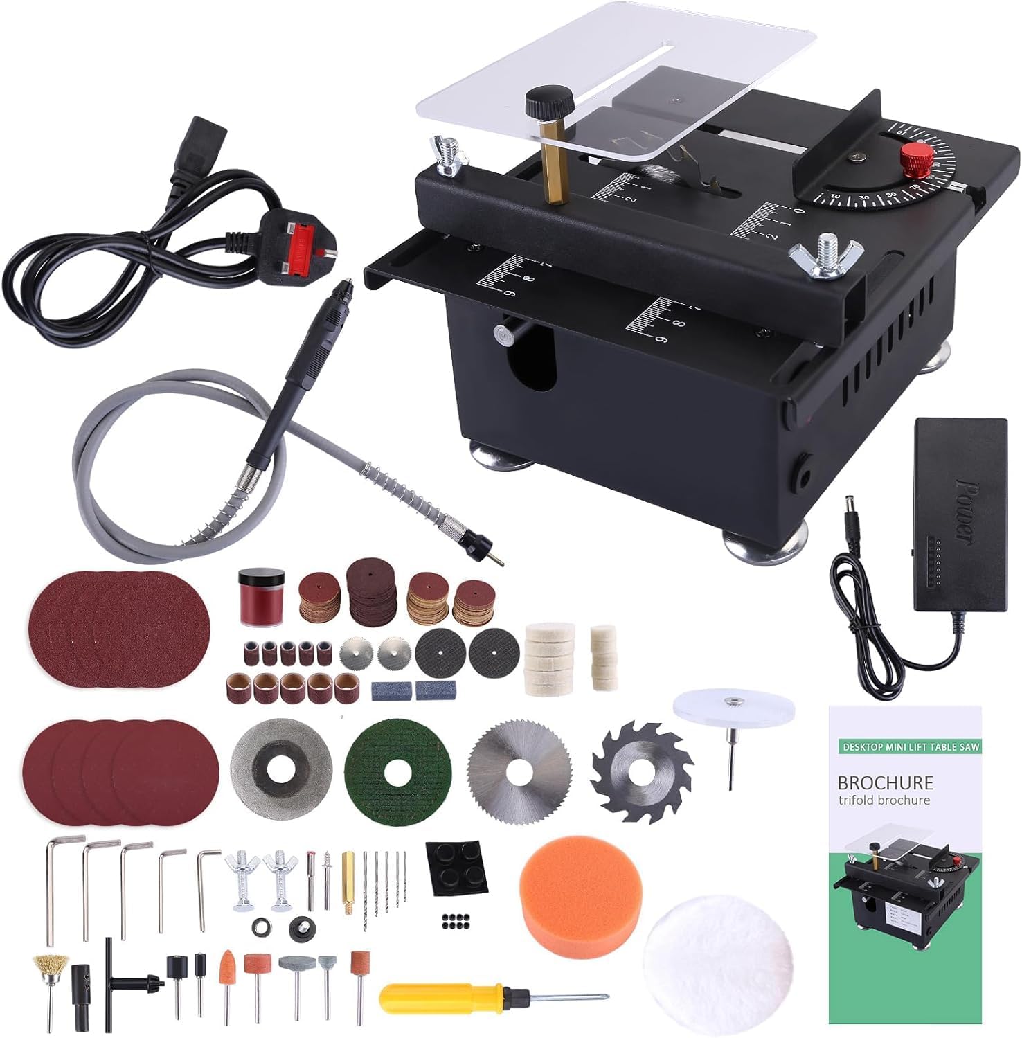 Multi Functional Table Saw,100W Mini Desktop Electric Saw Cutter Speed ...