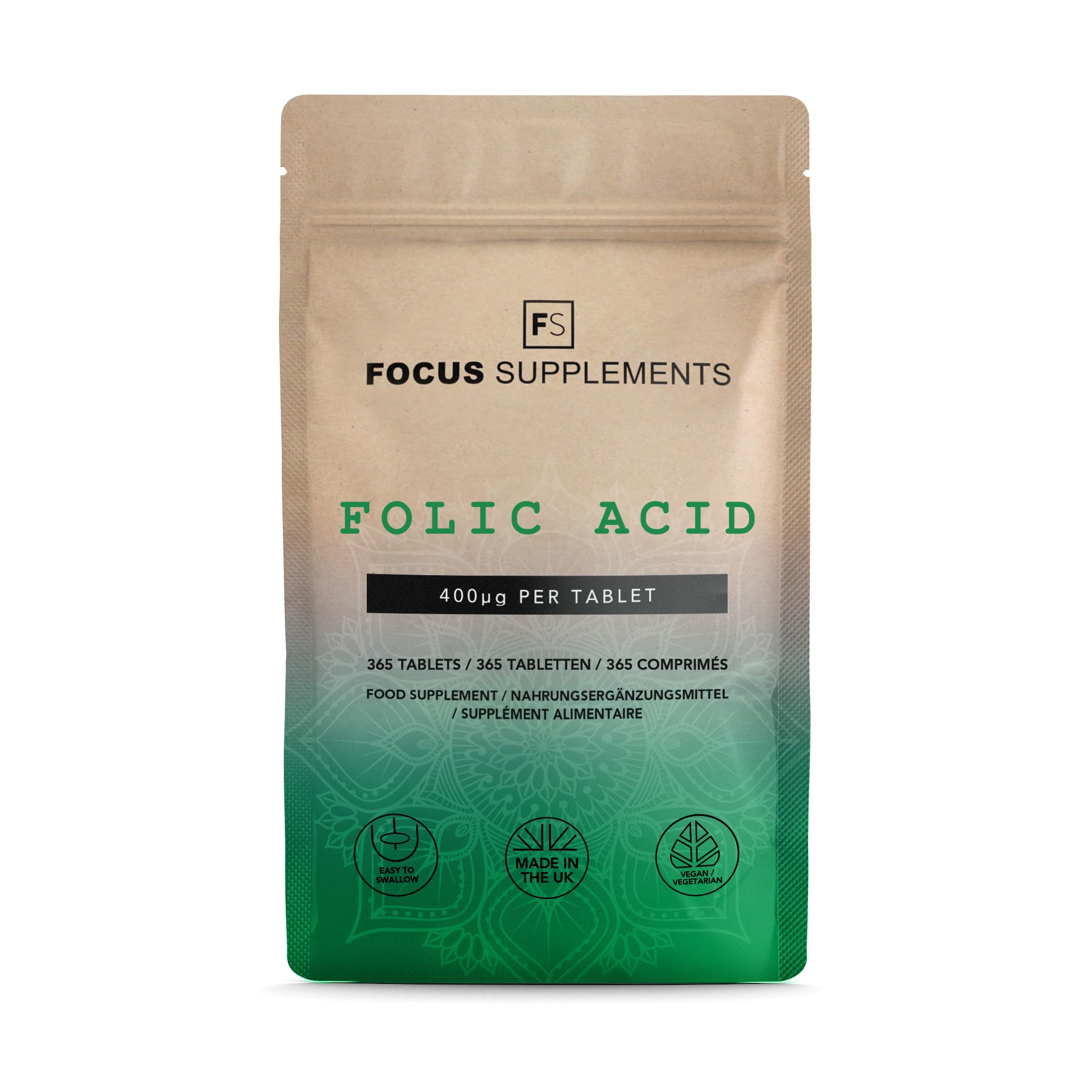 FS Folic Acid | 365 Folic Acid High Strength Tablets - 400µg Folic Acid ...