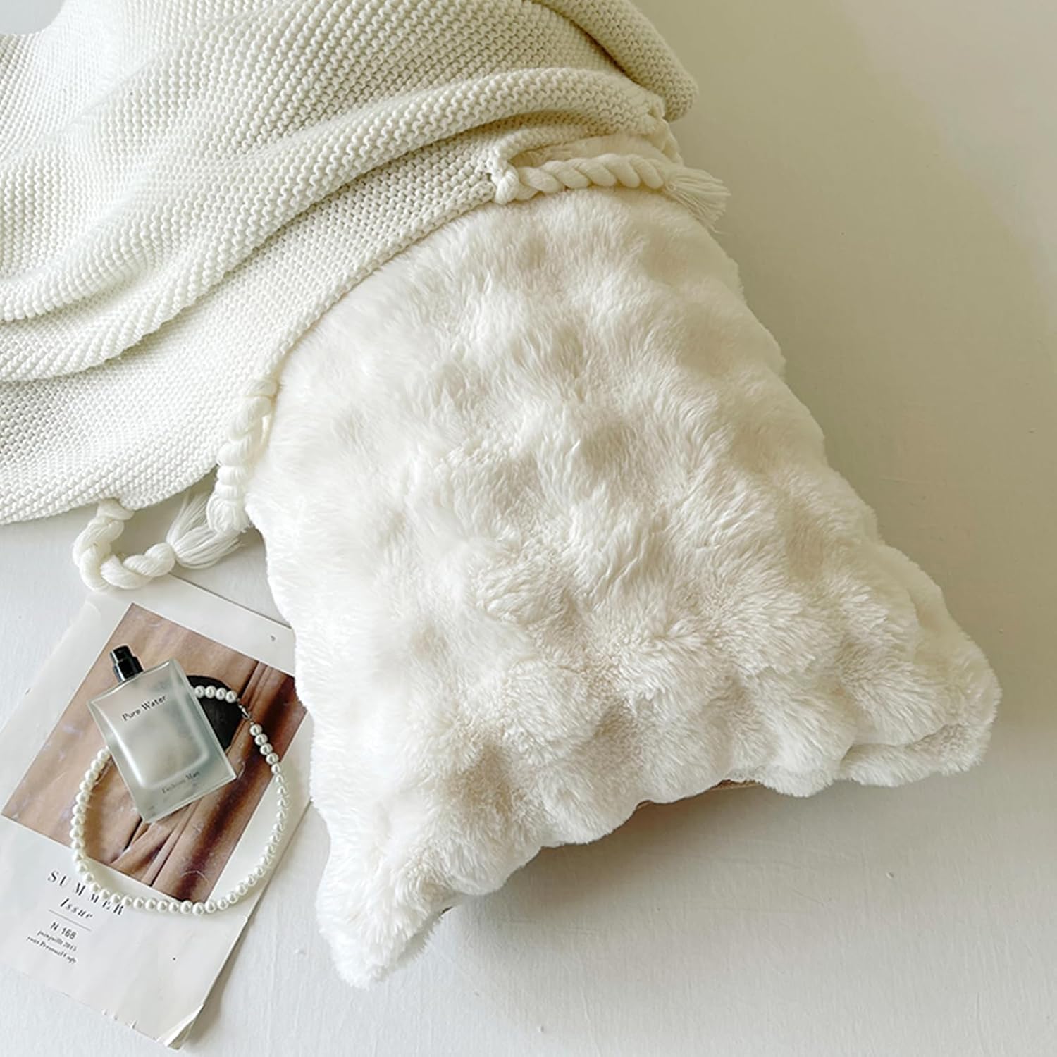 Amazon.com: Faux Fur Body Pillow Cover, Super Soft Fuzzy Plush Bedding ...