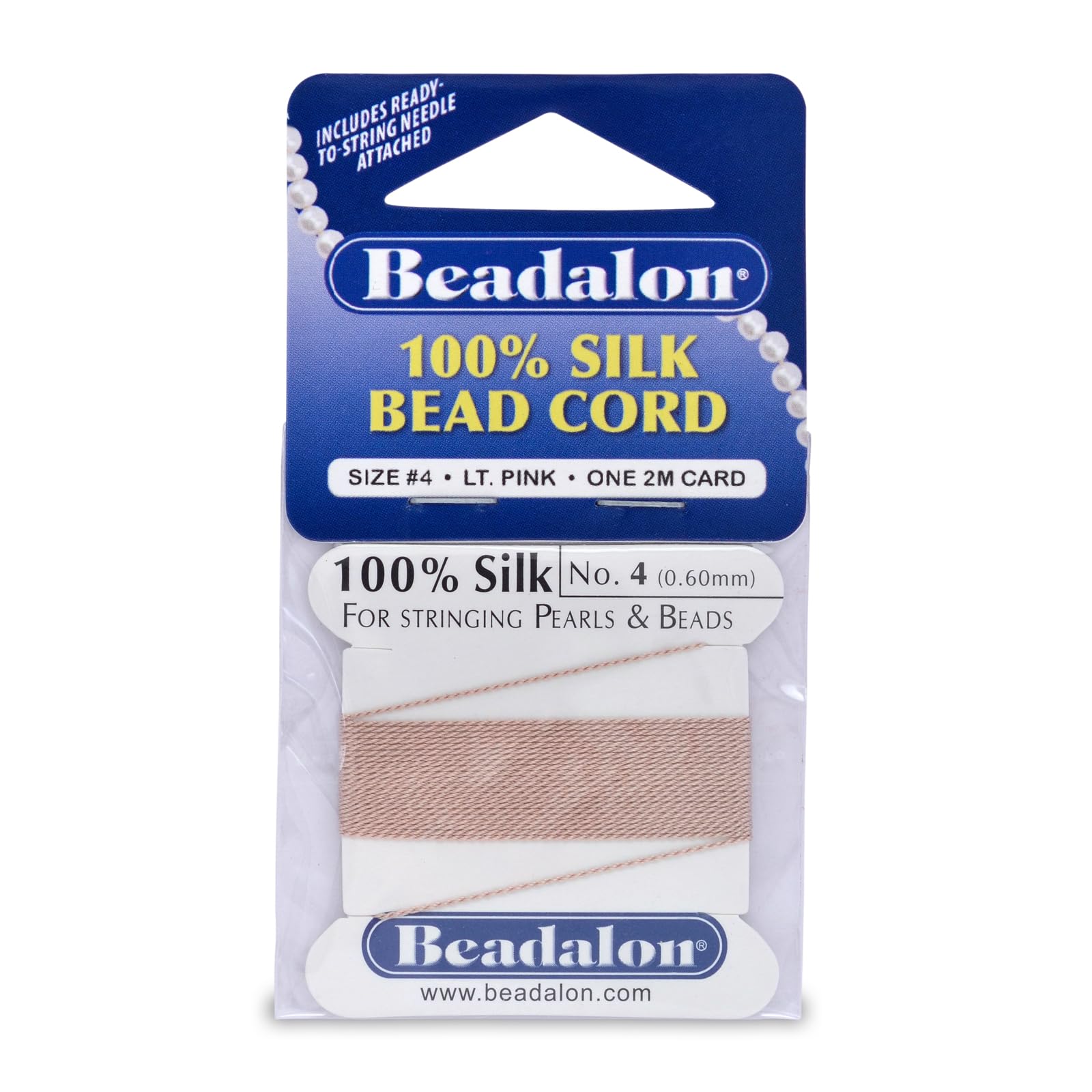 Amazon.com: Beadalon Silk Thread, Size #4, 0.60 mm / .024 in, Light ...