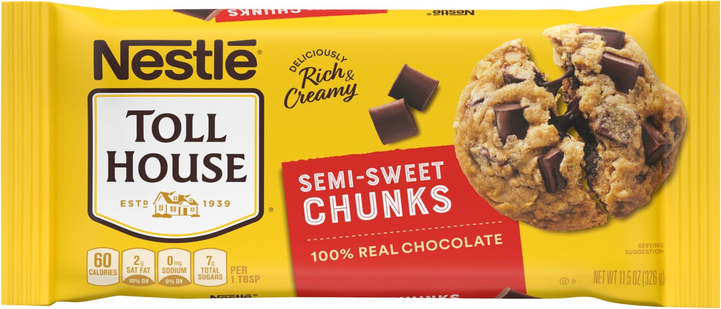 Amazon.com : Nestle Toll House Semi Sweet Chocolate Chunks, 11.5 Oz ...