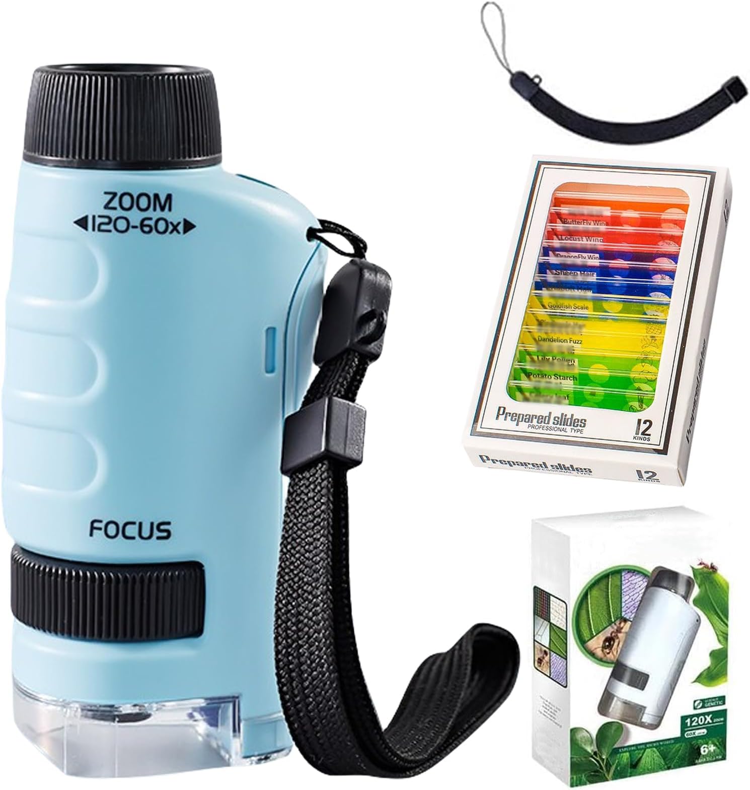 Kids Portable Microscope Pocket Microscope for Kids 60x-120x ...