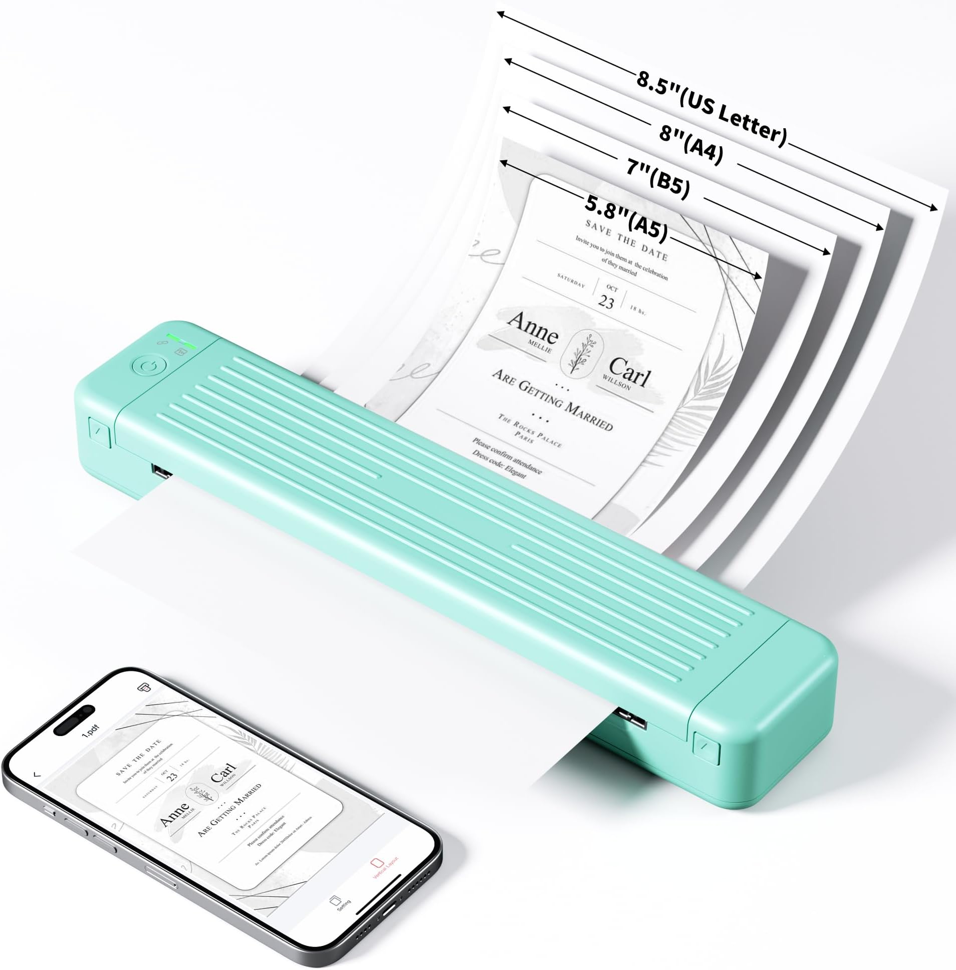 Itari Mobiler Drucker, Bluetooth Drucker Klein A4 - Upgraded 300DPI ...