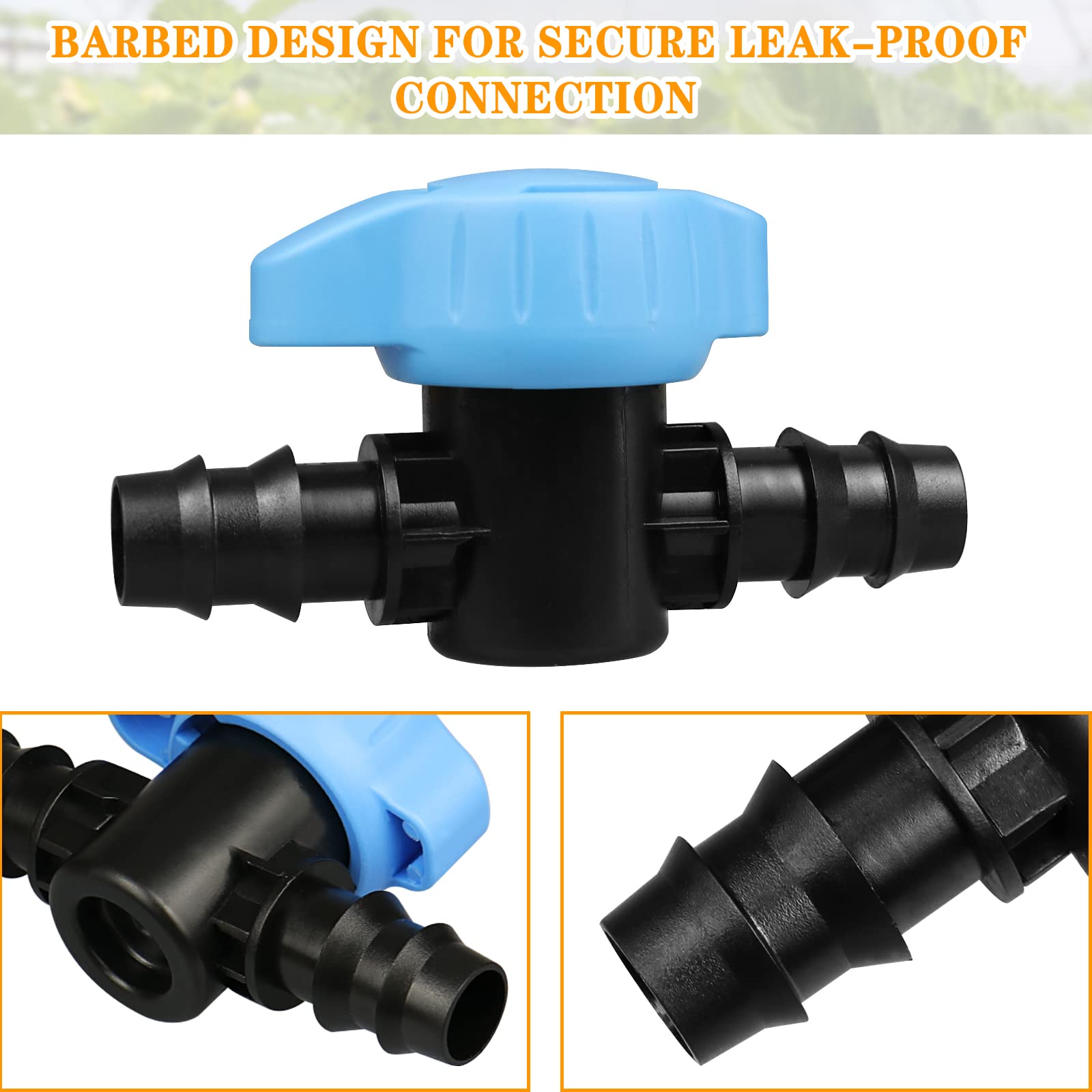 Snapklik.com : Gardrip Drip Irrigation 1/2" Barbed Valve: 12 Pack in-Line Ball Shut Off Valve ...
