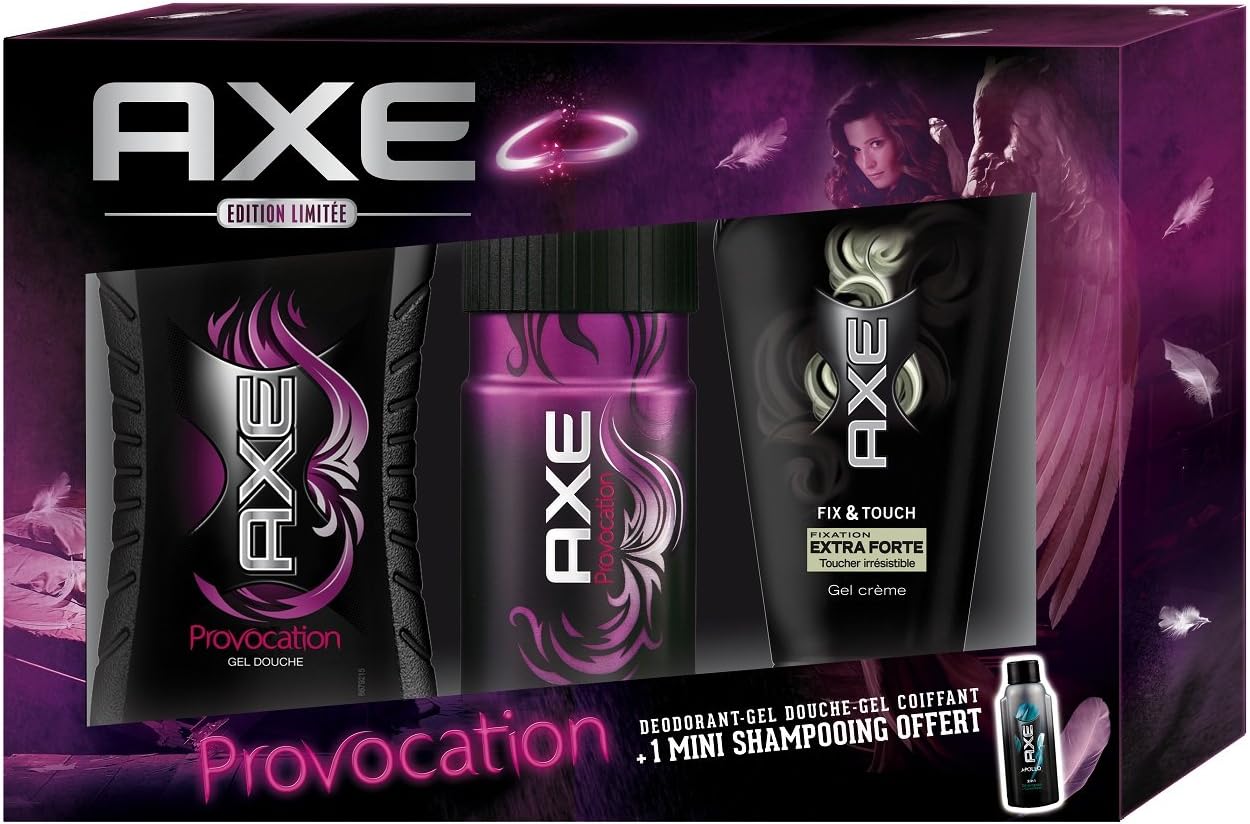Axe Coffret Provocation 3 Produits : déodorant, gel douche et tube coiffant : Amazon.fr: Hygiène ...
