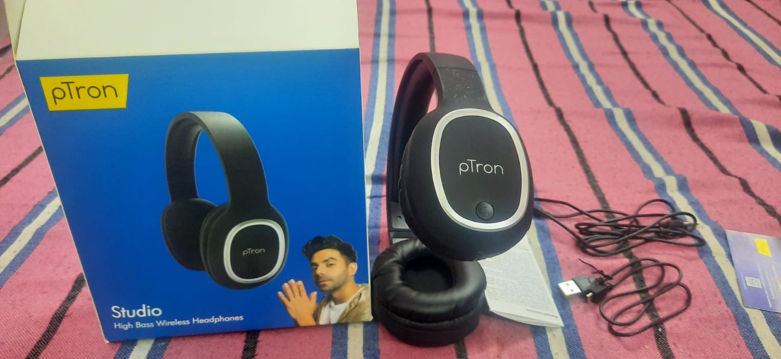 pTron Studio Over-Ear Bluetooth 5.0 Wireless Headphones with Mic, Hi-Fi ...