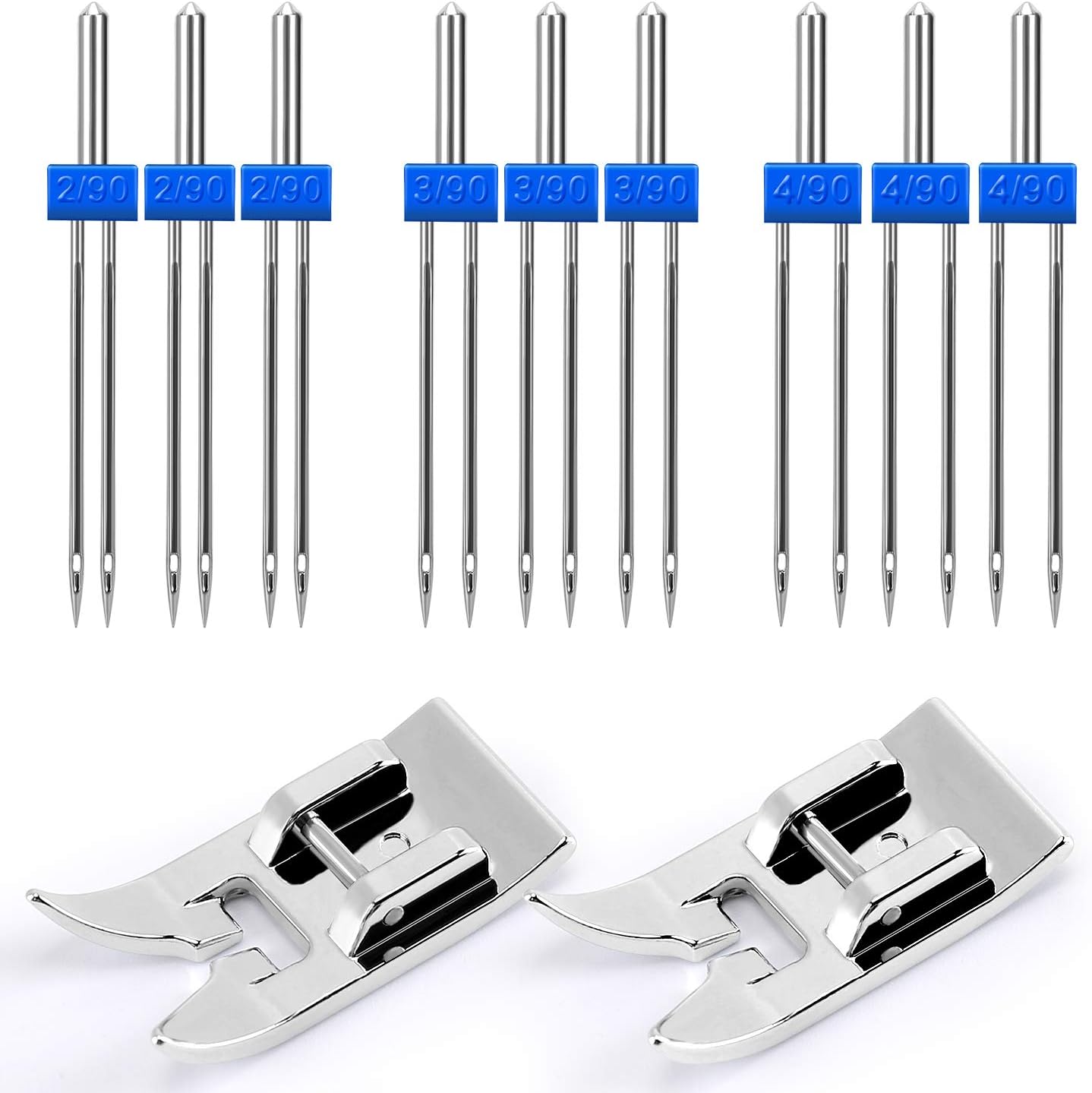 Amazon.com: 9Pcs Sewing Machine Double Needle Twin Needles (Size 2.0/90 ...