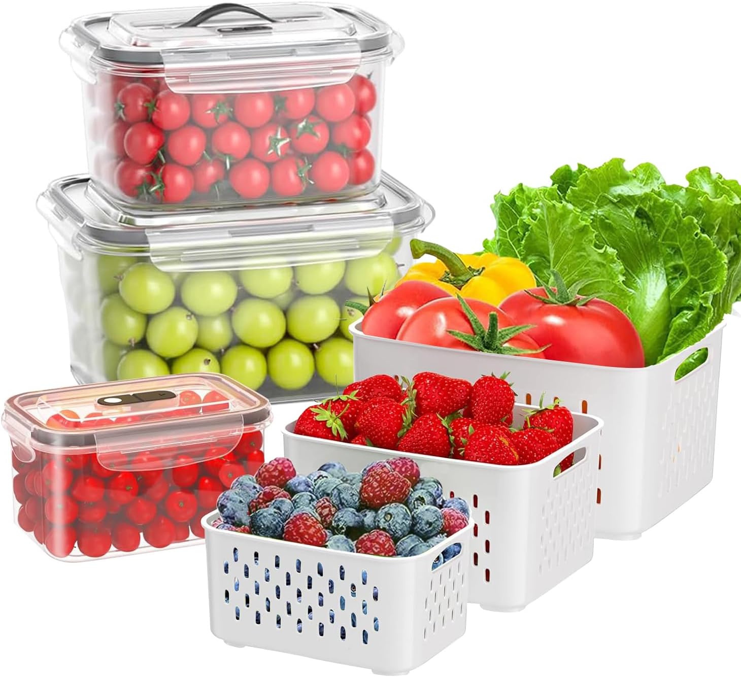 Amazon.com: TINGFENG Fruit storage containers,Produce Vegetable Saver ...