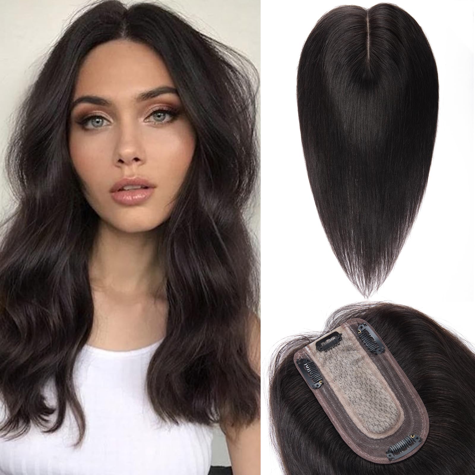 Amazon.com : Benehair Human Hair Toppers for Women 100% Remy Human Hair ...