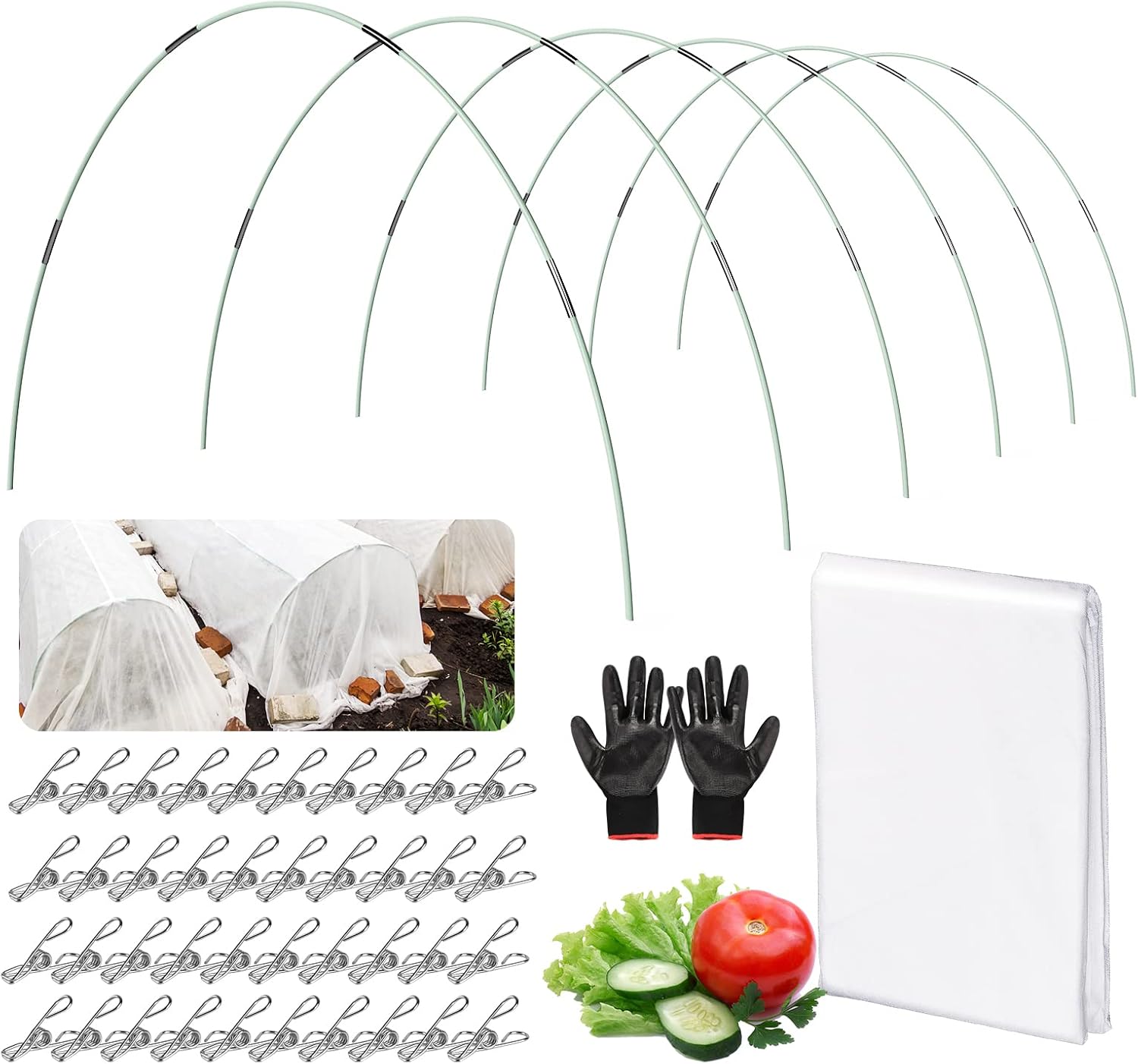 Amazon.com : FUCNEN Garden Hoops For Raised Beds + Plant Covers Freeze ...