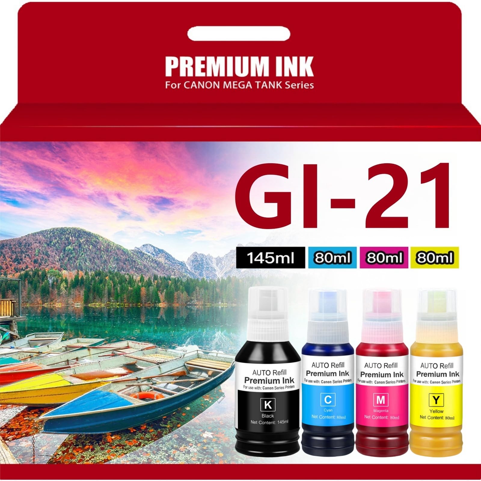 GI-21 Ink Refill Bottles Compatible Canon 21 Ink Refill Bottles Kit for ...