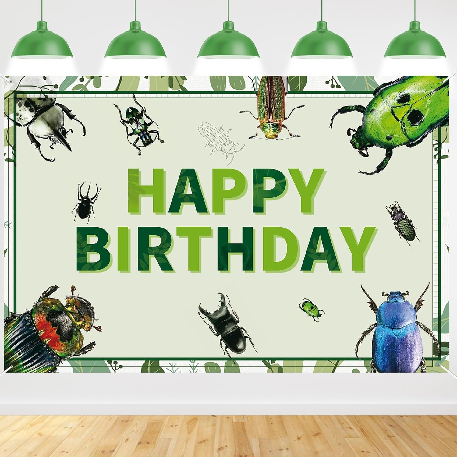 Amazon.com: Bugs Happy Birthday Backdrop Banner Reptile Insects Summer ...