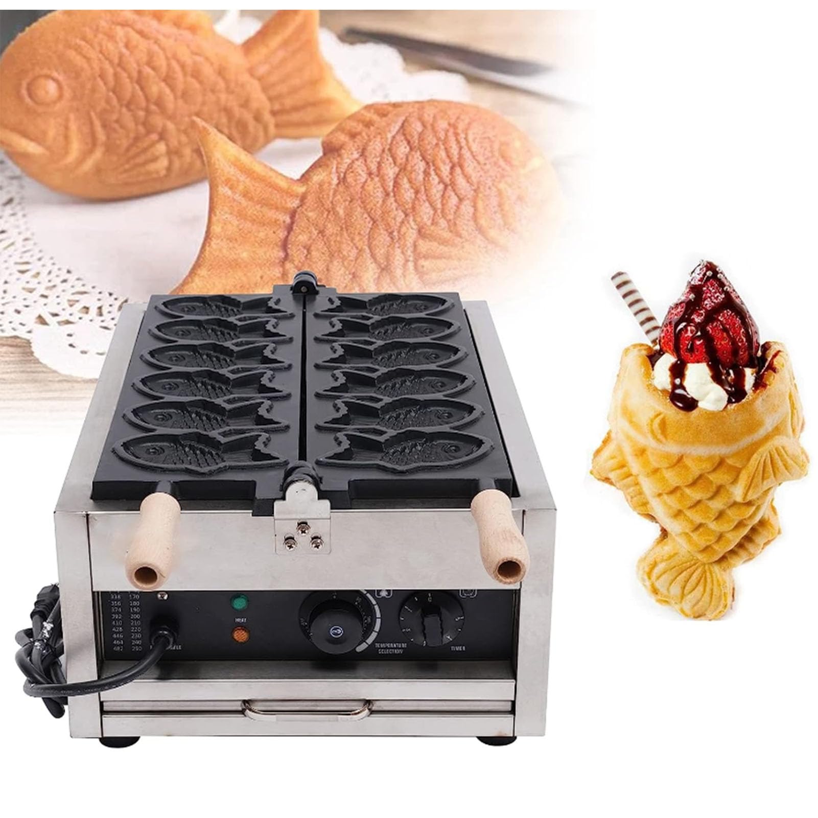 Kardol Commercial Electric Taiyaki Machine Fish Shaped Waffle Cake ...