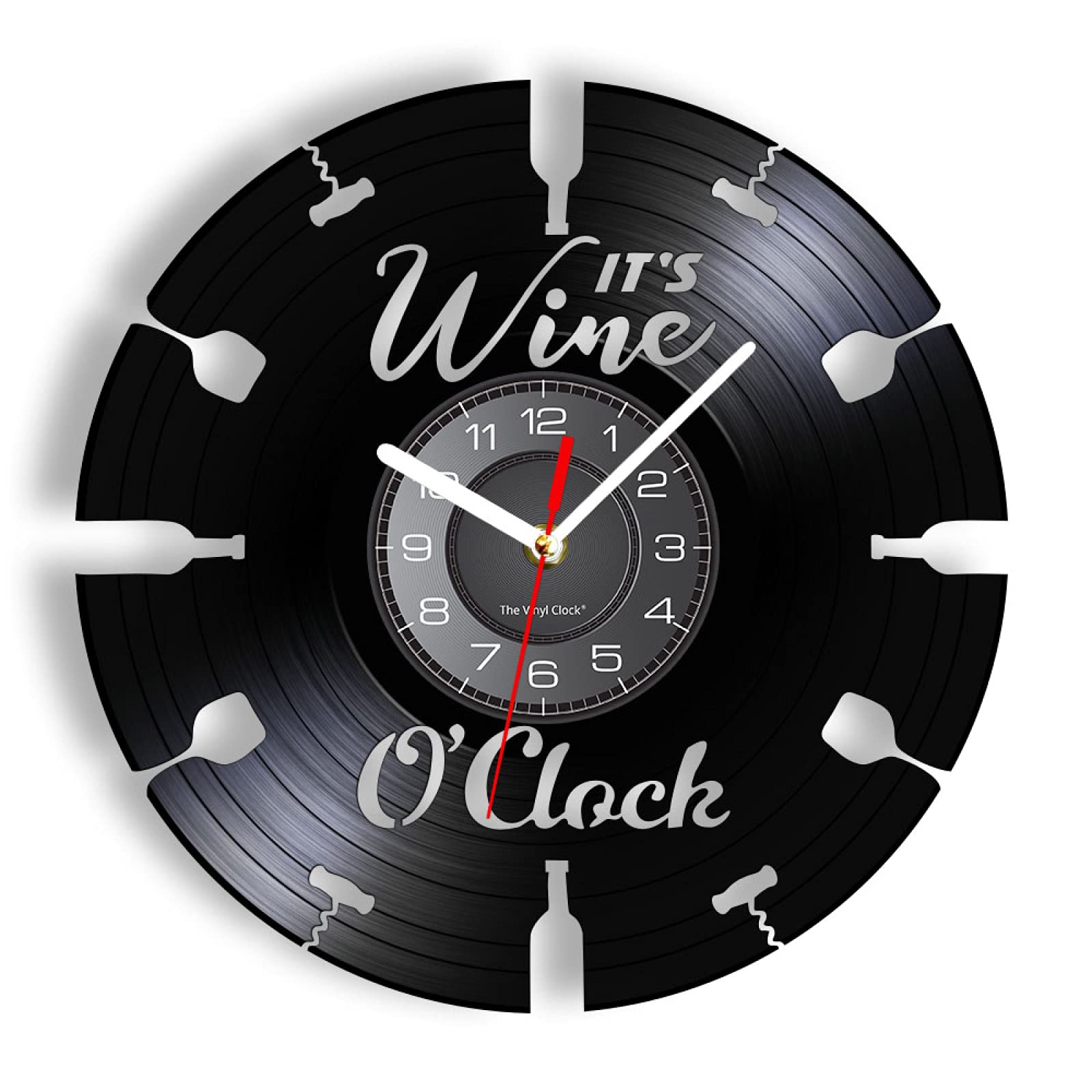 Amazon.com: ICECHEN Vinyl Record Wall Clock Alcohol Drinks Vinyl Music ...