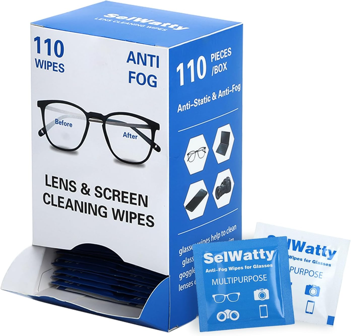 Amazon.com: Anti Fog Wipes for Glasses, 110 Count Lens Wipes for ...