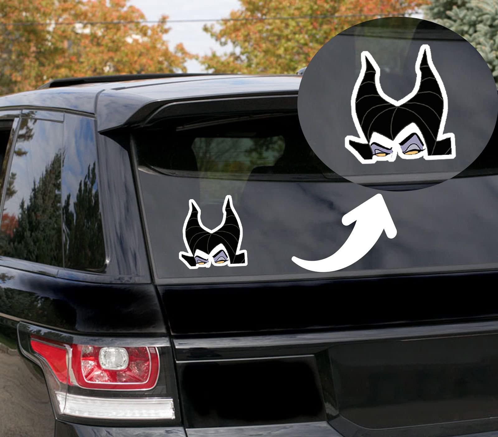 Amazon.com - Maleficent Peeking Sticker,5" Decal Sticker for |Cars ...