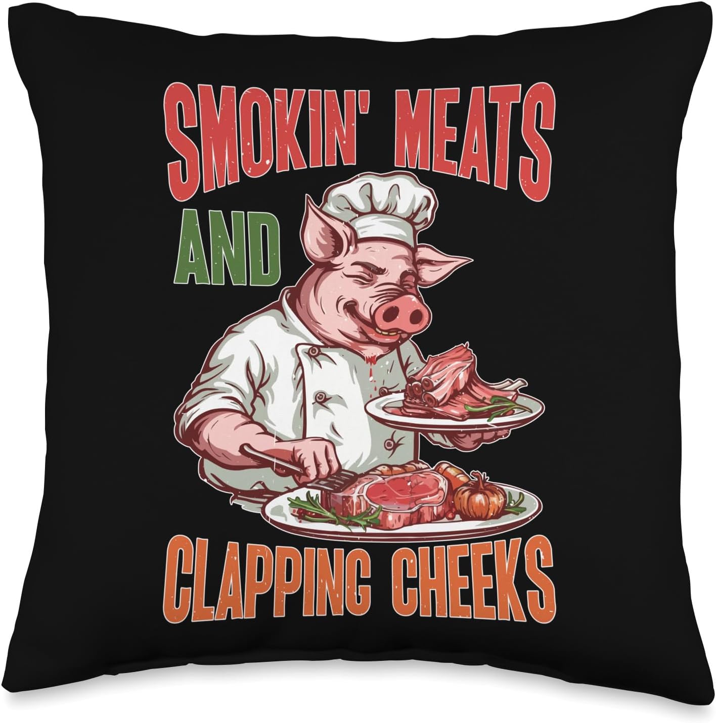 Amazon.com: Smokin' Meats And Clapping Cheeks Barbeque Grill Throw ...