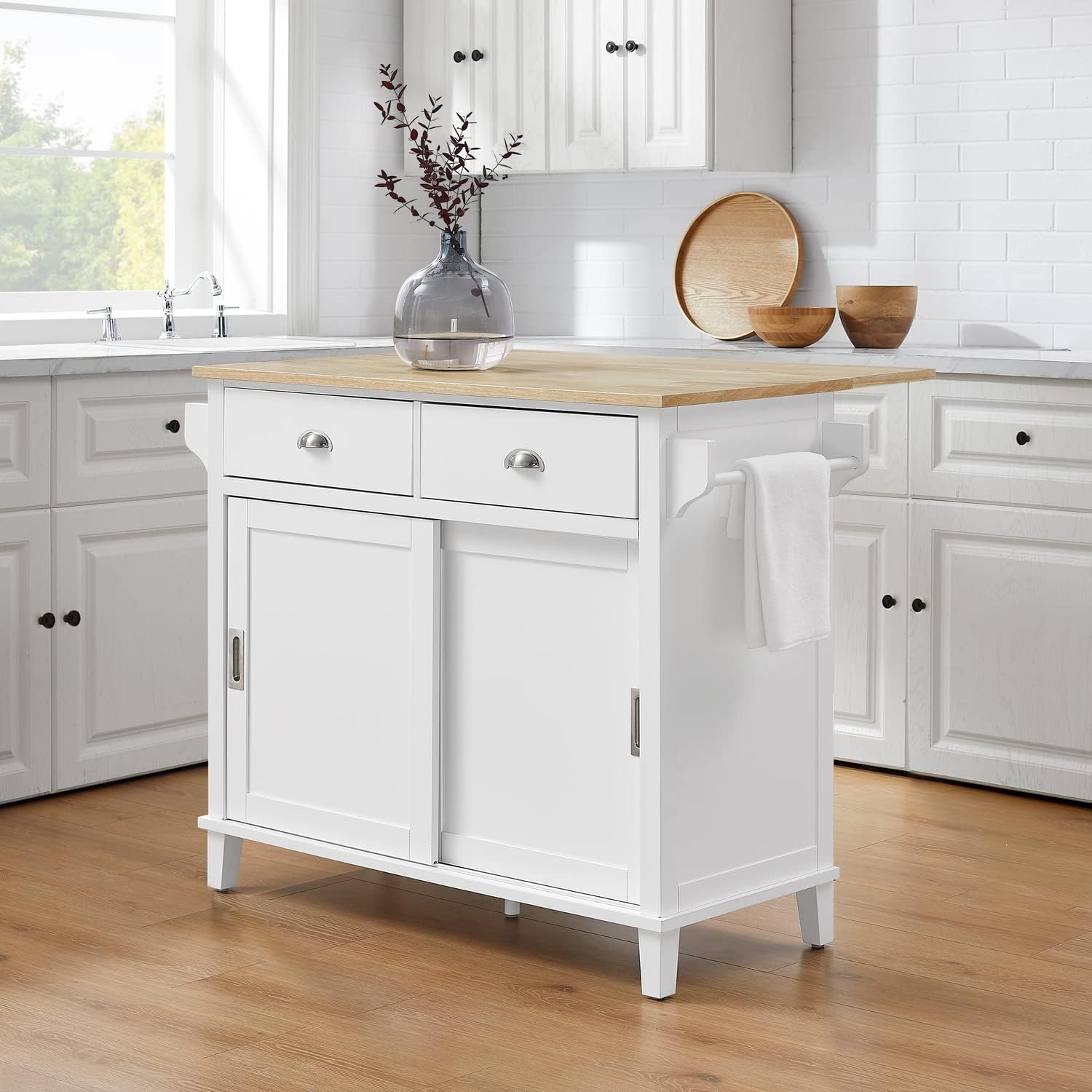 Amazon.com: Maykoosh Gothic Glamour Drop Leaf Kitchen Island,Spacious ...