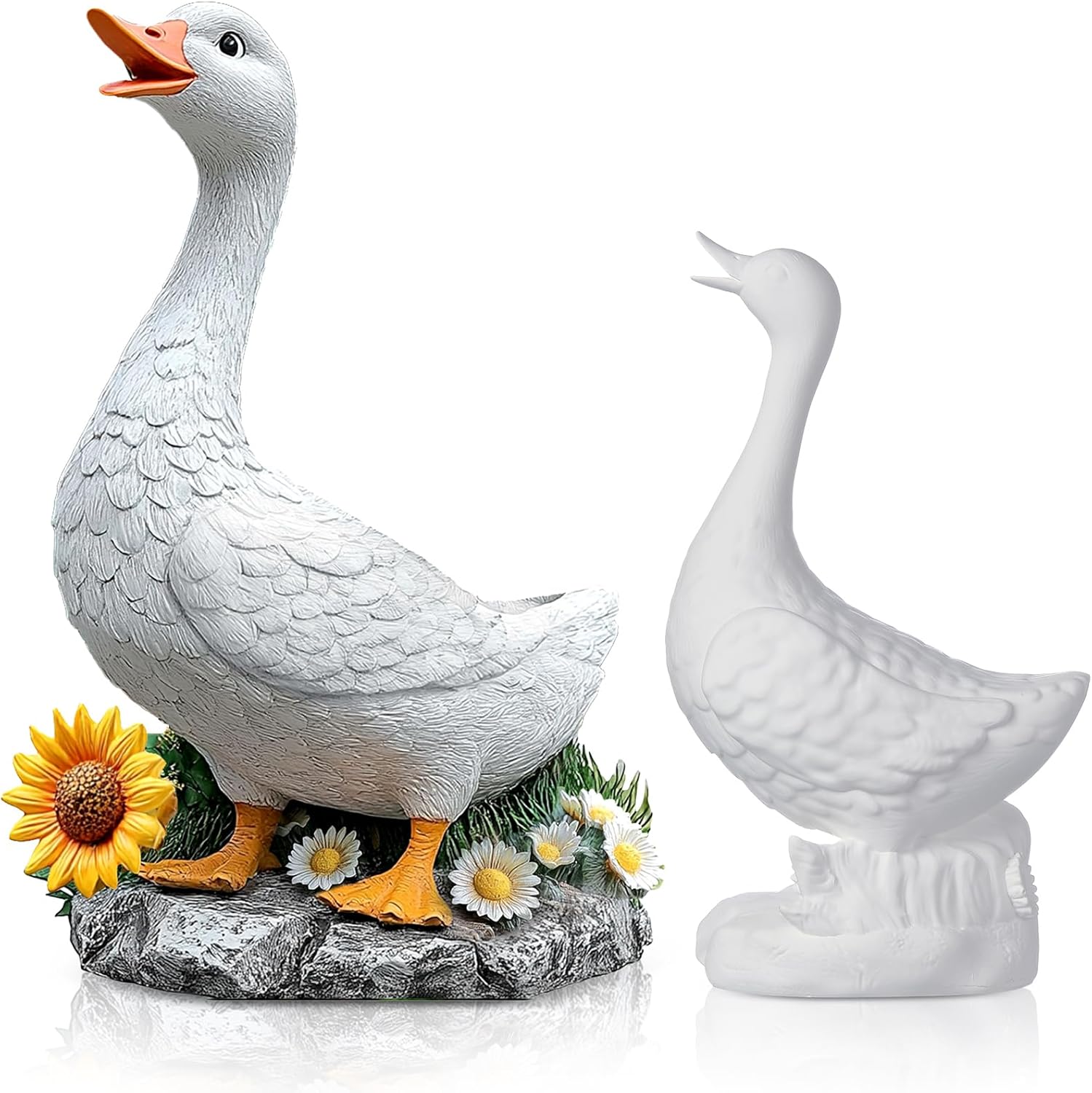 Amazon.com: Weysat Porch Goose Statue, Big Plaster Garden Lawn Yard ...