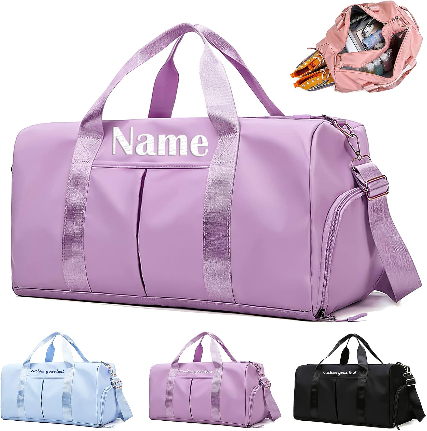 Amazon.com | Personalized Duffel Bag Embroidered Name Text Custom Sport ...