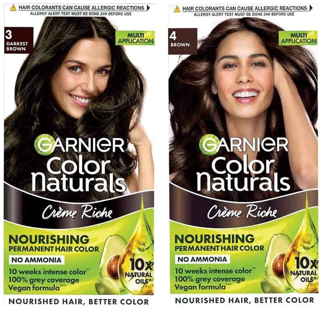 Buy Garnier Color Naturals Crème Hair Color, Shade 3 Darkest Brown ...