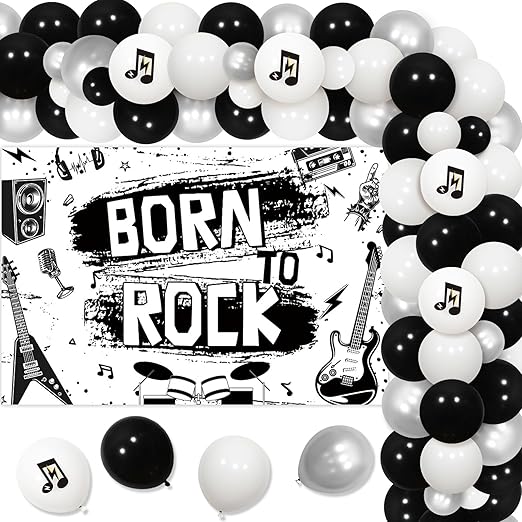 Amazon.com: Cheereveal Rock and Roll Birthday Party Decorations for ...