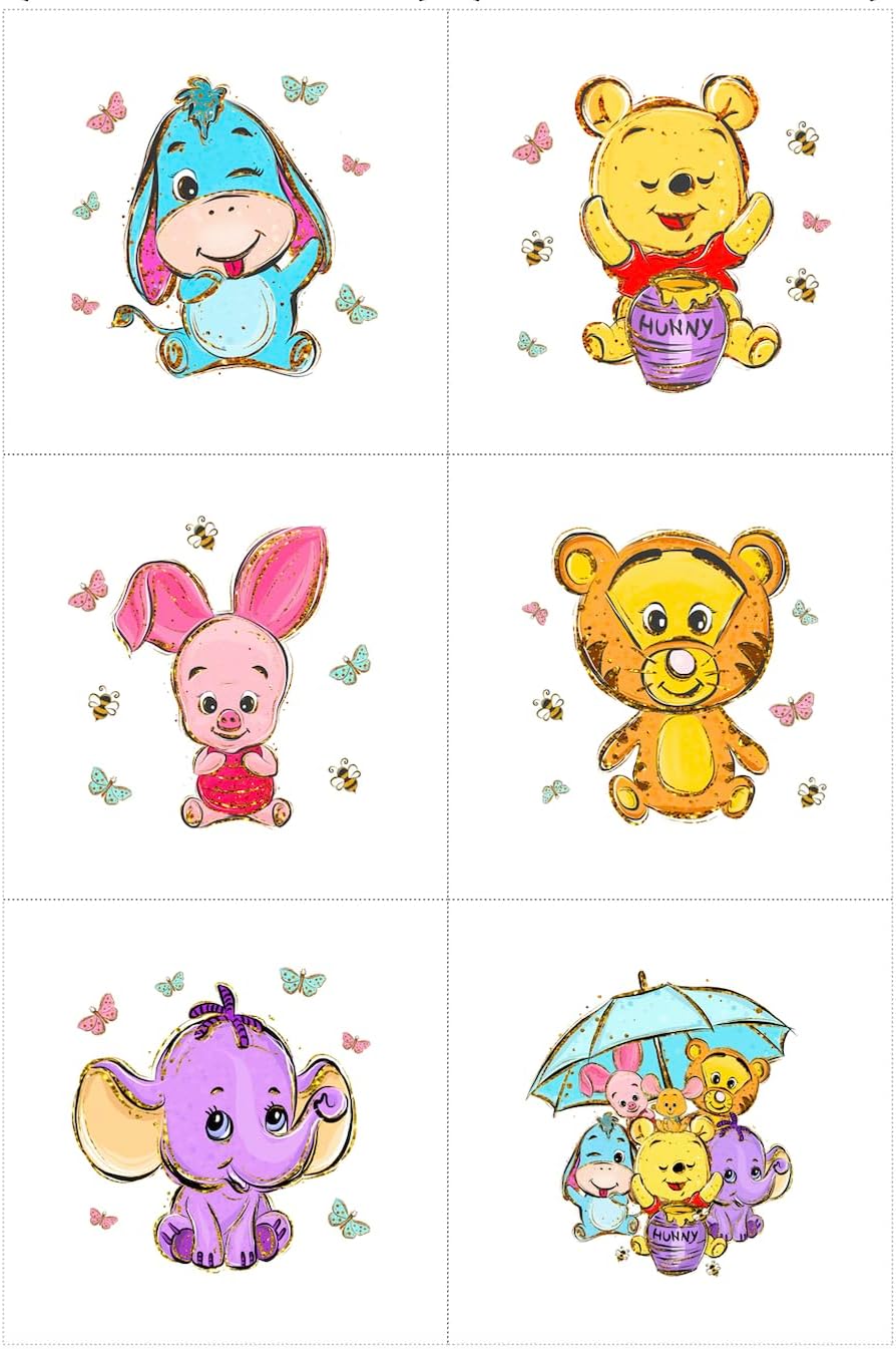 Amazon.com: UNIQUE Winnie Fabric Panel Set (6 Panels, 12x12 in Each ...