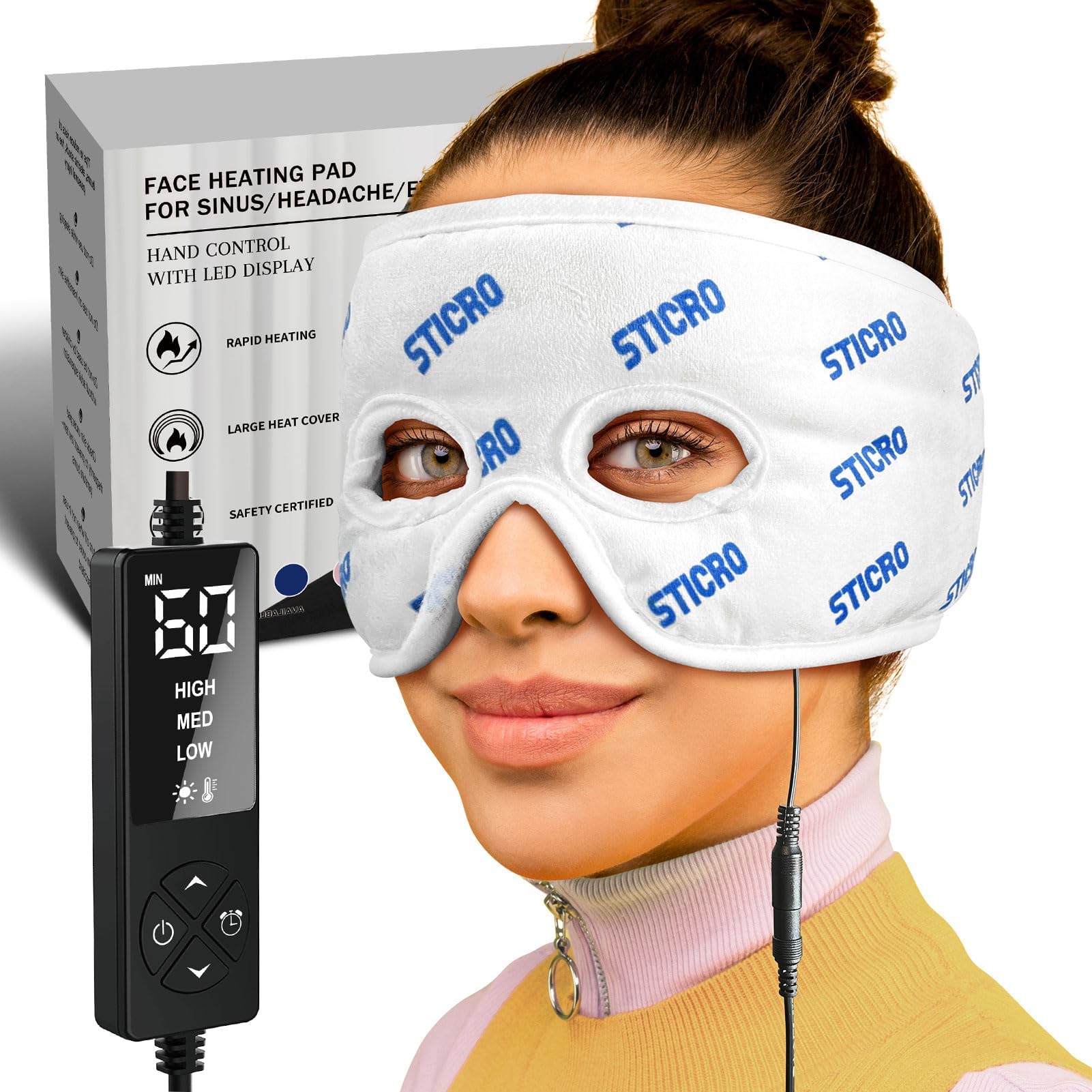 Amazon.com: sticro Electric Sinus Relief Mask with Moist Heat Option ...