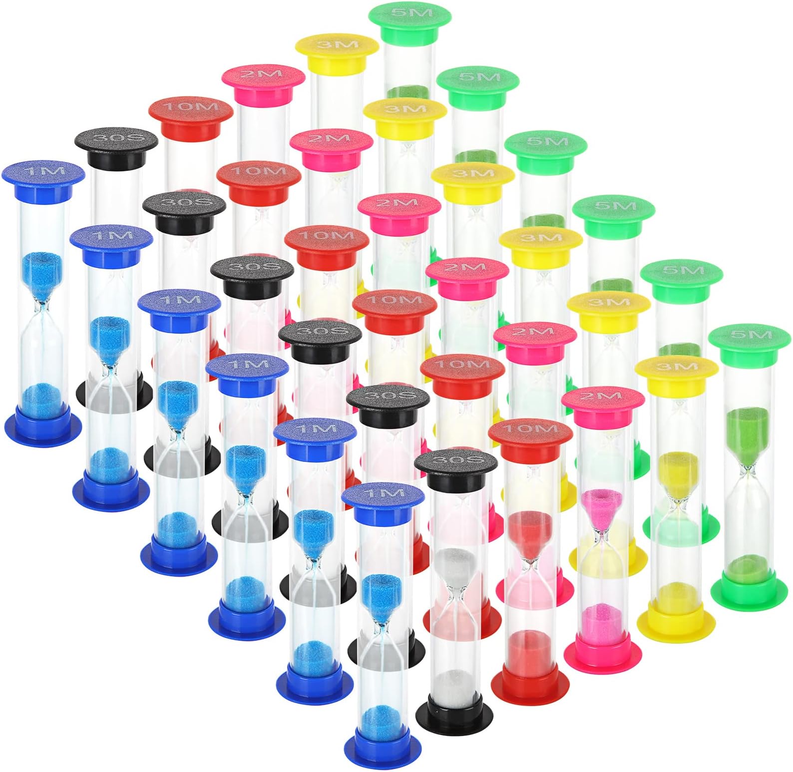 Amazon.com: 1 Minute Sand Timer, 50 Pcs Plastic Sand Timers, Small Hourglass Timers with White ...